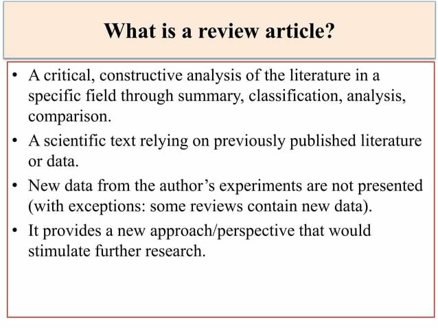 How To Write A Review Article How To Write An Article Review | PDF