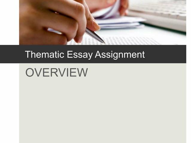 Thematic Essay Assignment Overview by Gina Banks - Issuu