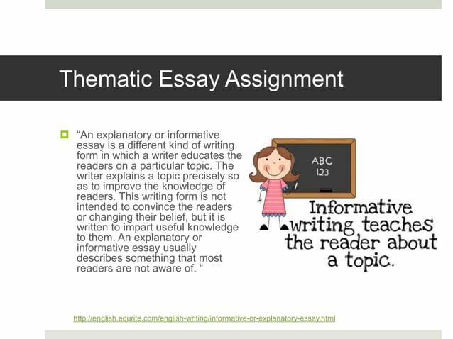 Thematic Essay Assignment Overview by Gina Banks - Issuu