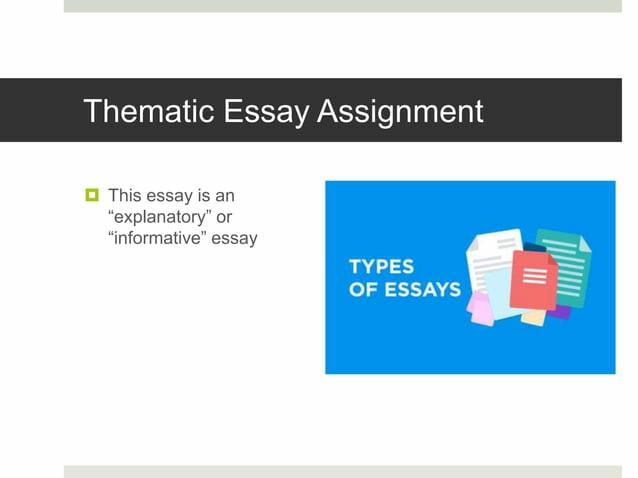 Thematic Essay Assignment Overview by Gina Banks - Issuu