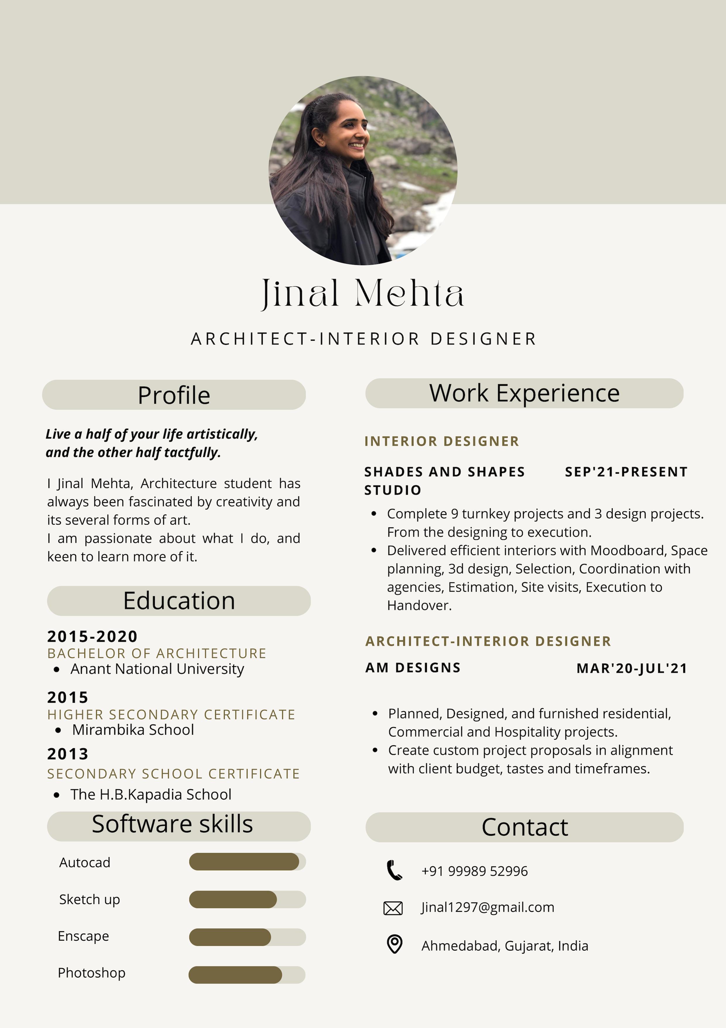 Jinal Mehta Resume 2023 by Jeenal Mehta - Issuu