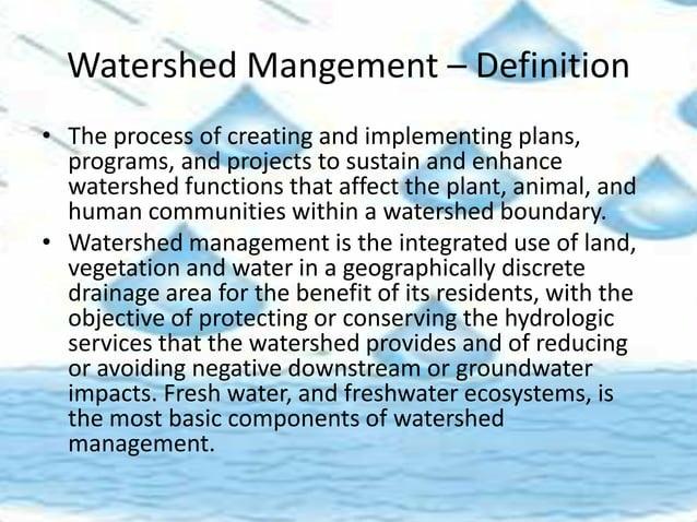 Watershed Management Definition