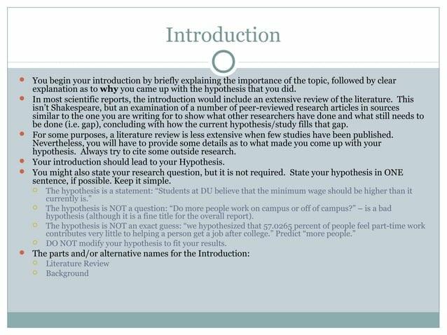 Imrad Examples Research Format