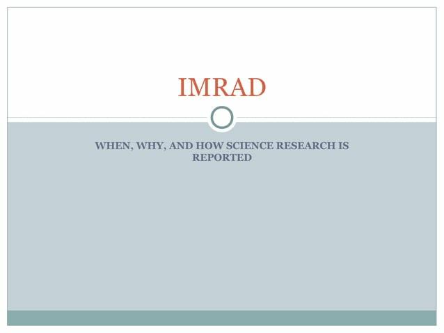 IMRAD FORMAT by Laura Williams - Issuu