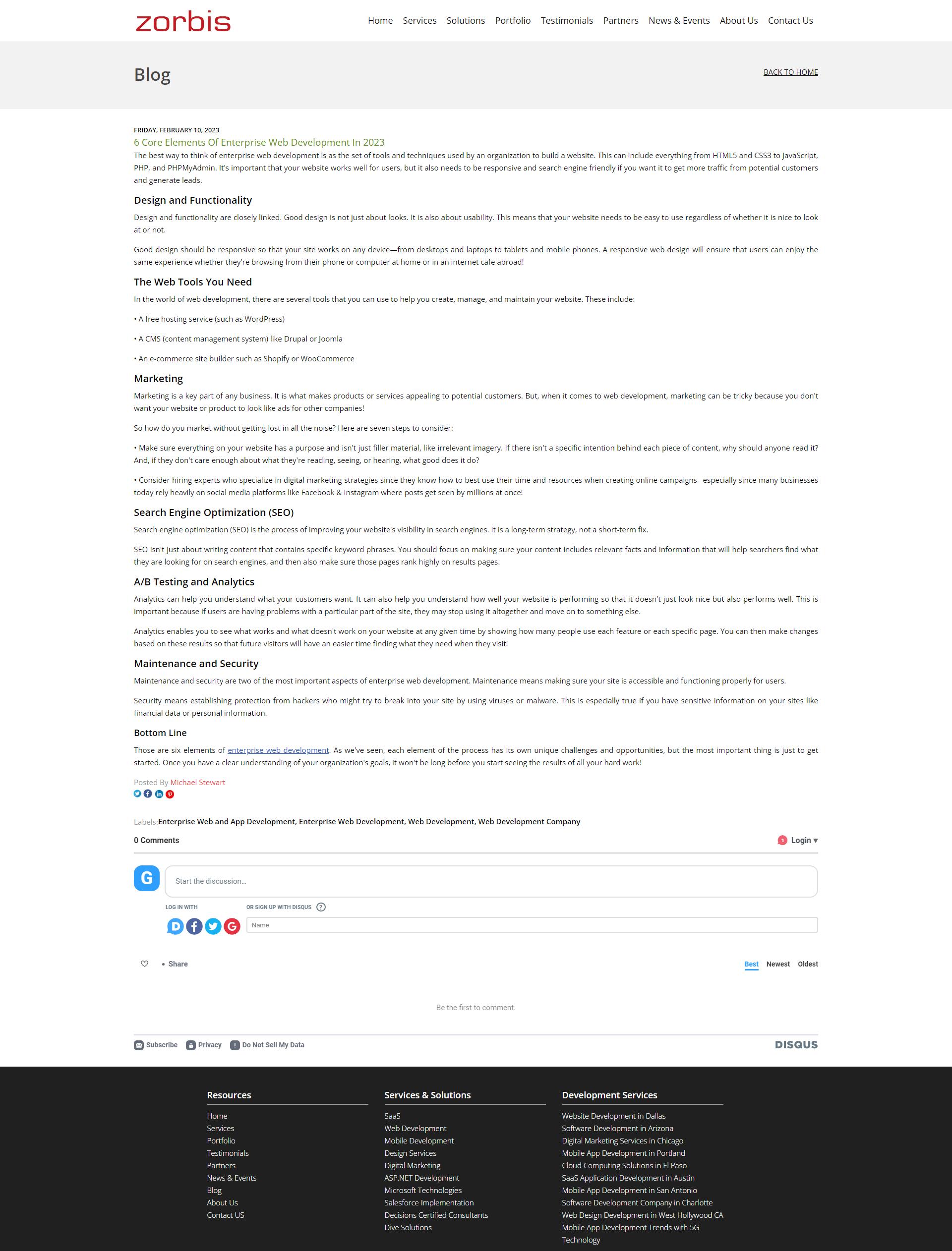 6 Core Elements Of Enterprise Web Development in 2023 by Zorbis - Issuu
