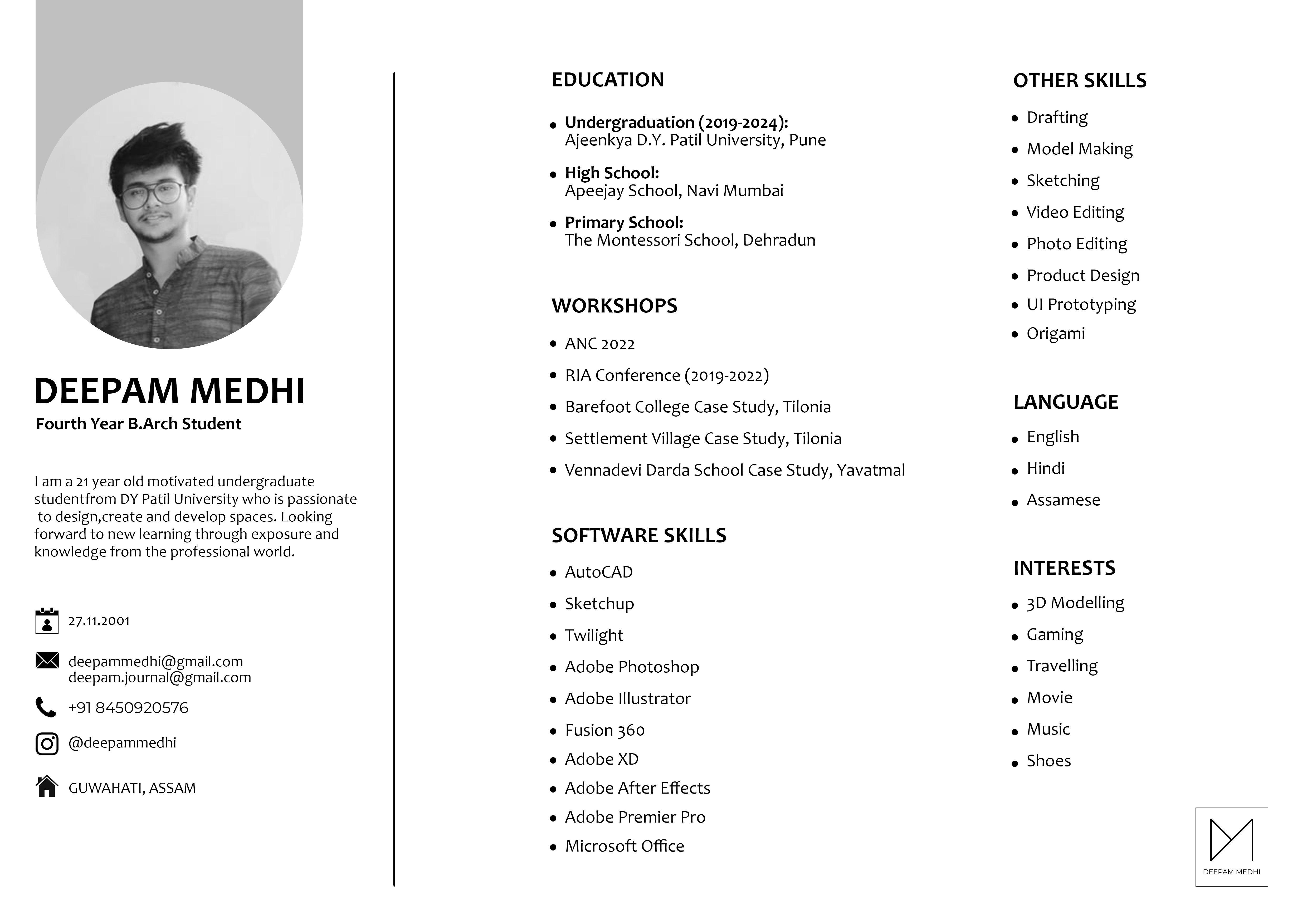 Undergraduate Portfolio by Deepam Medhi - Issuu