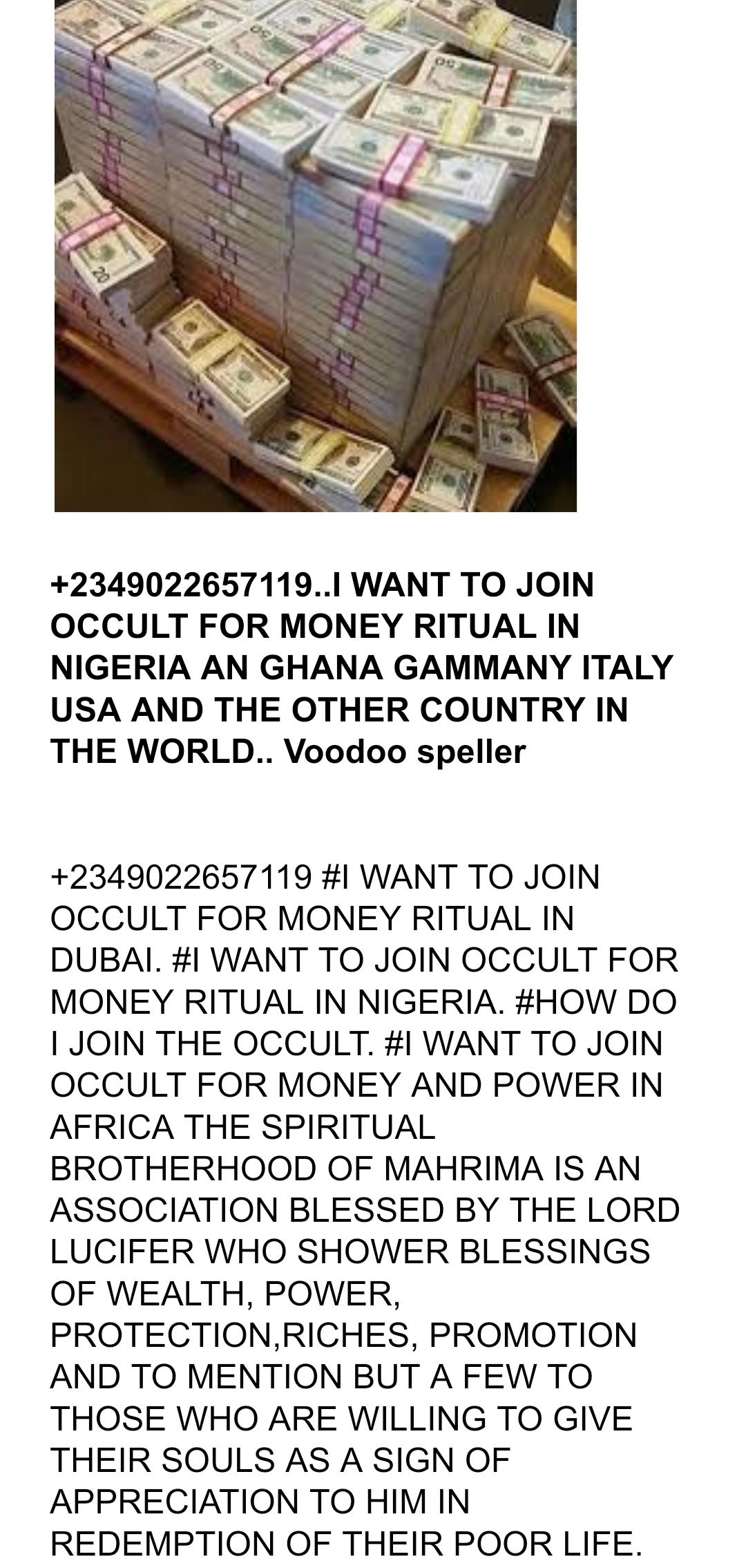 +2349022657119.@@..i want to join occult for money ritual. by Alxe24 ...