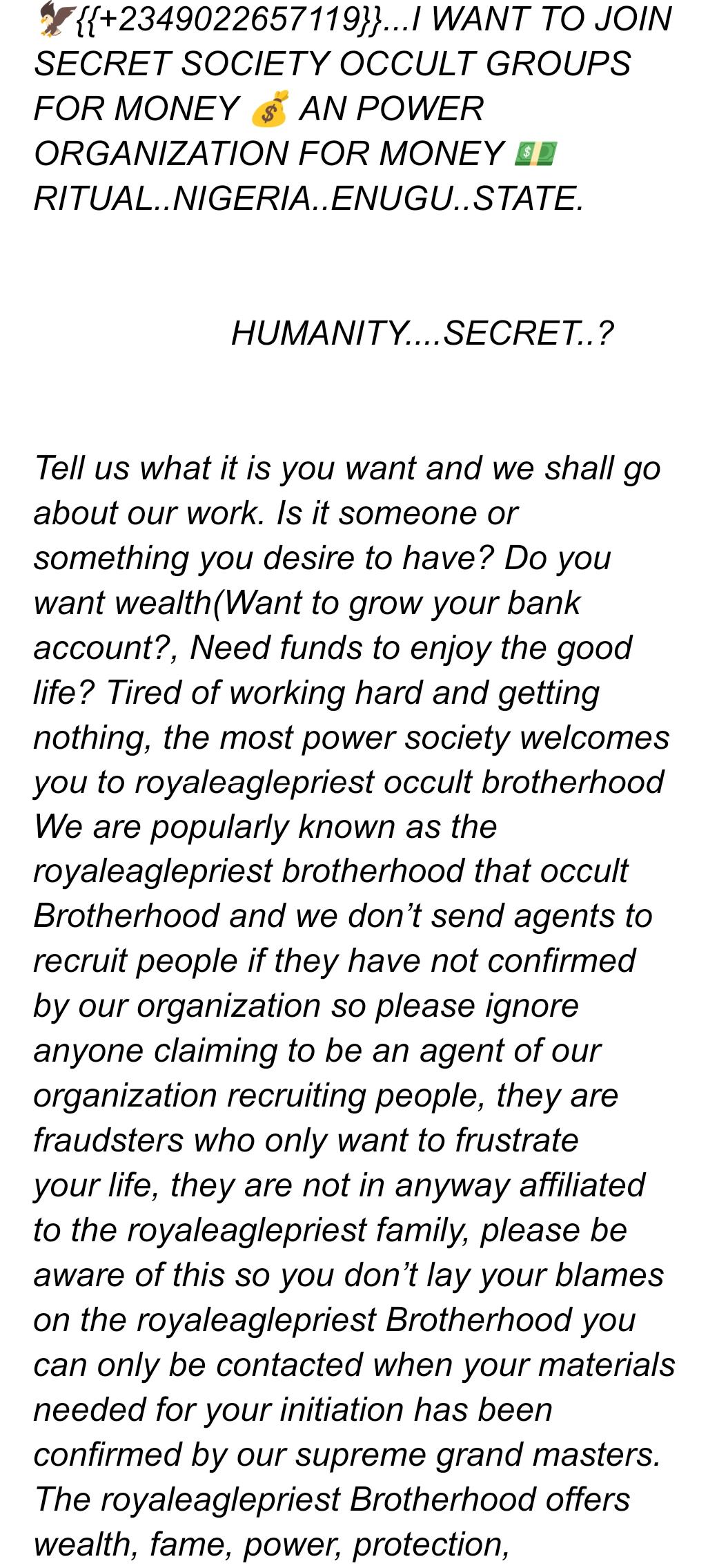 +2349022657119.@@..i want to join occult for money ritual. by Alxe24 ...
