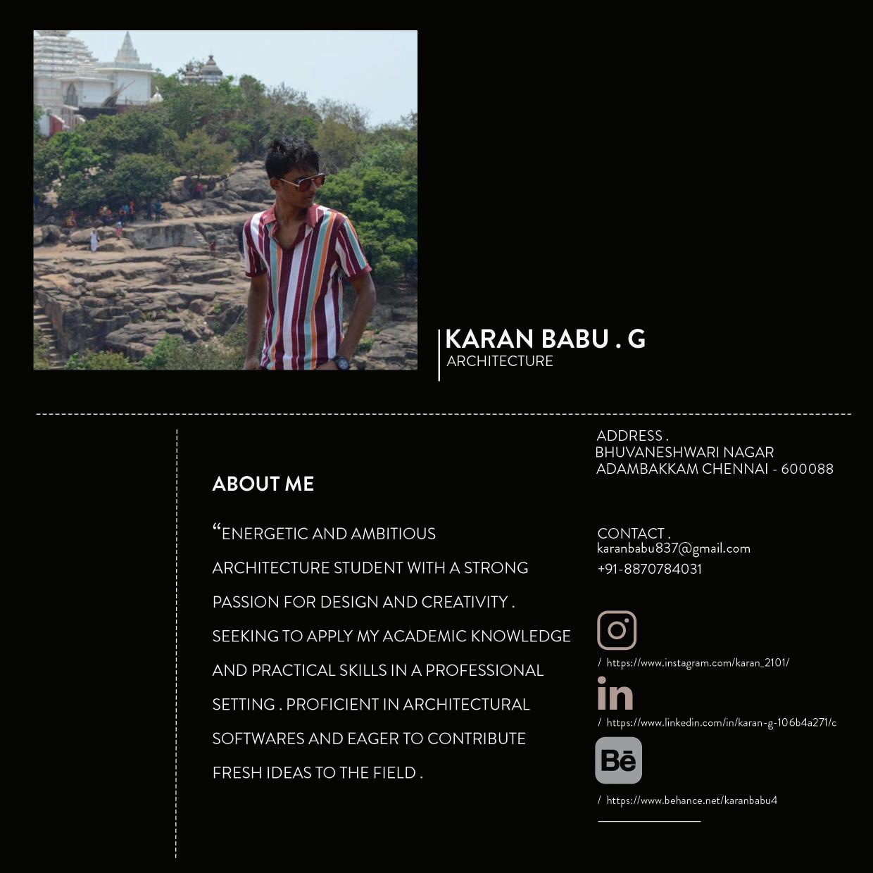 KARAN BABU . G | INTERNSHIP PORTFOLIO | CAAD COLLEGE |BLACK PORTFOLIO ...