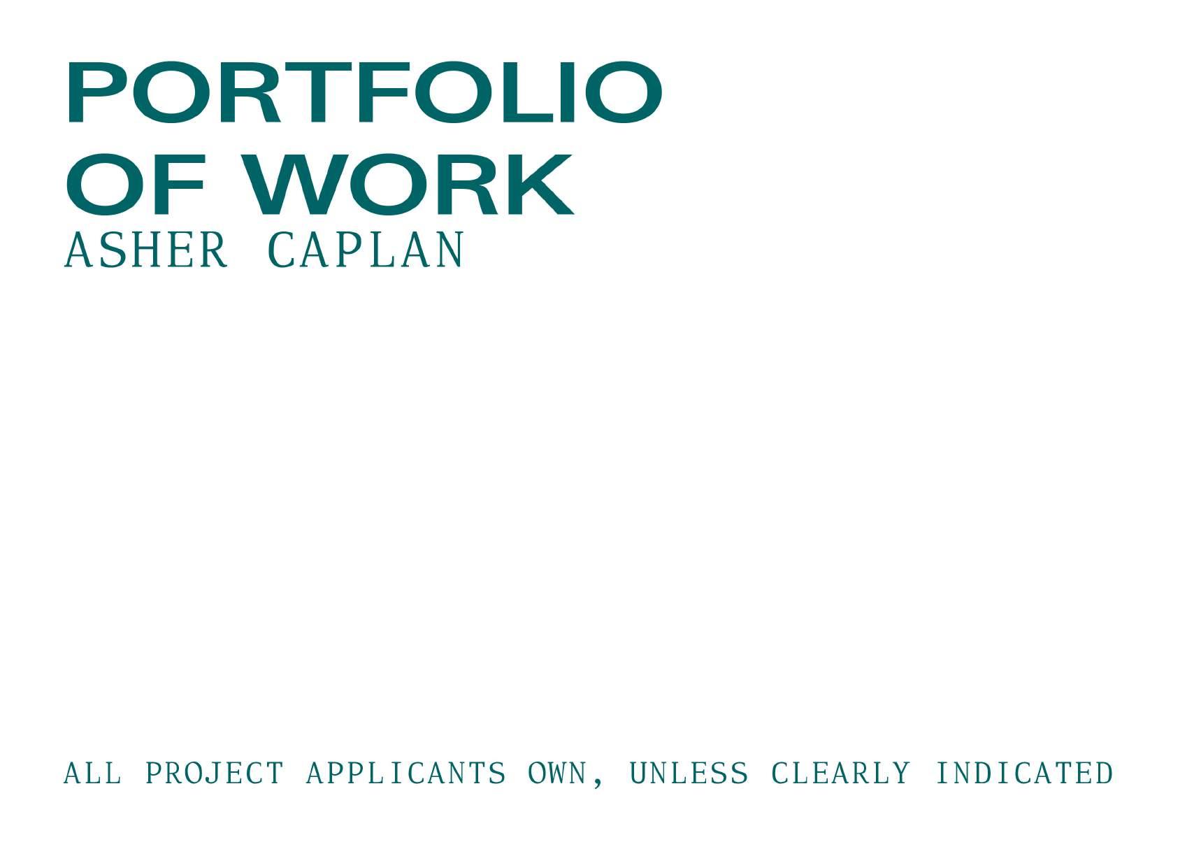 Selected Works 2023 - Academic/Professional/Research by Asher Caplan ...