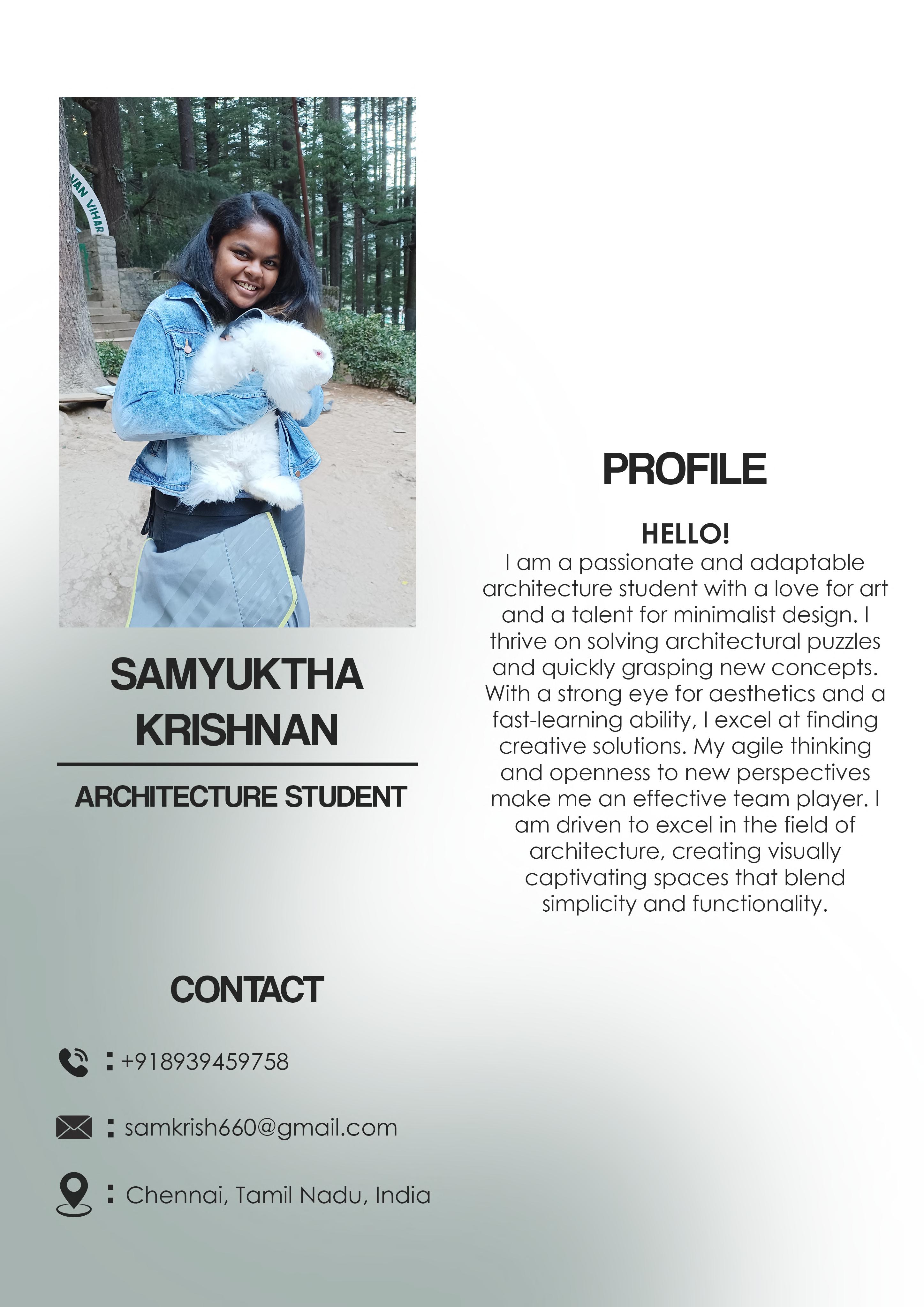 Samyuktha Krishnan | Architectural Portfolio | 2020-2023 by Samyuktha Krishnan - Issuu