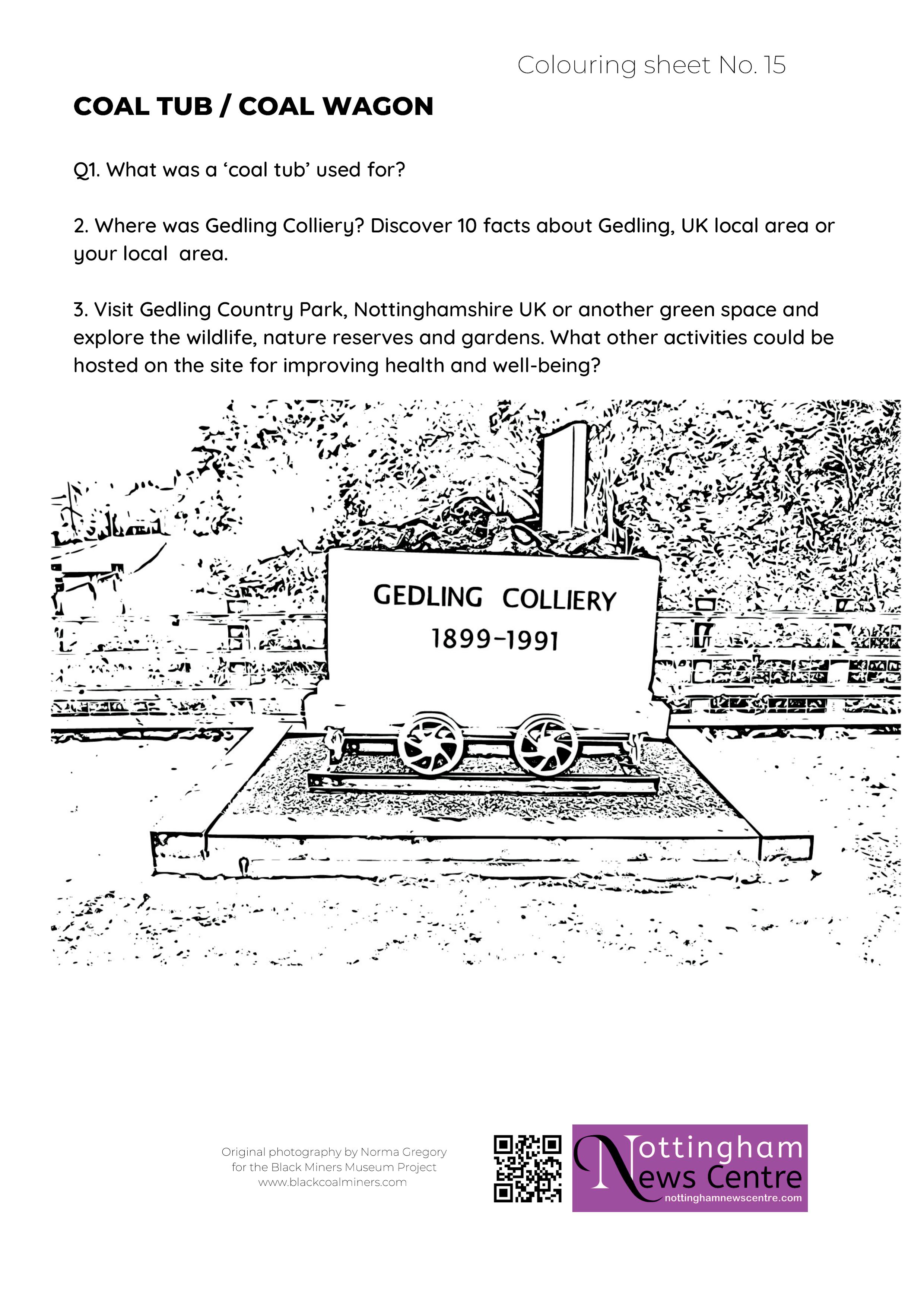 WINDRUSH MINERS COLOURING BOOK by NORMA GREGORY, NOTTINGHAM NEWS CENTRE ...