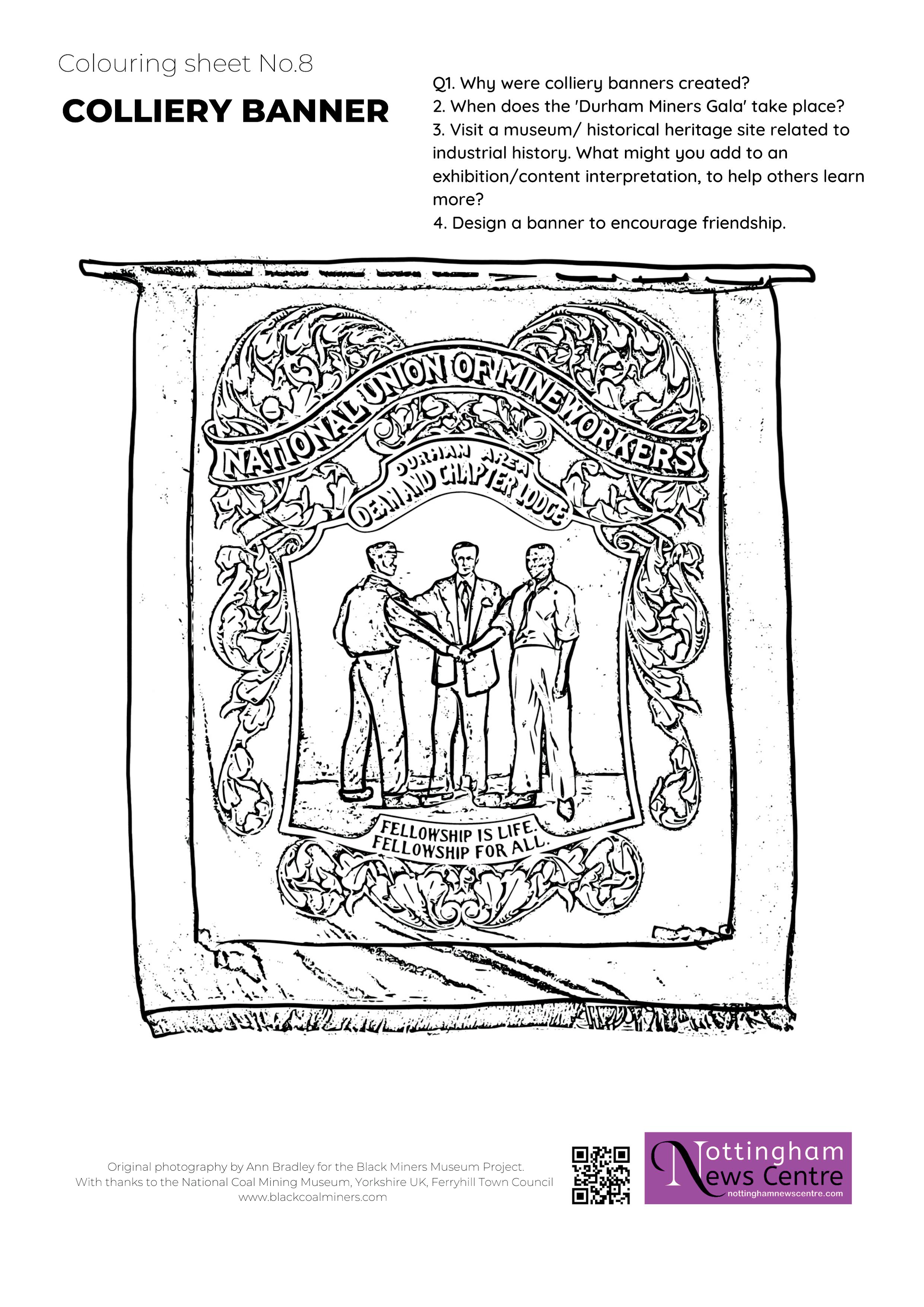 WINDRUSH MINERS COLOURING BOOK by NORMA GREGORY, NOTTINGHAM NEWS CENTRE ...