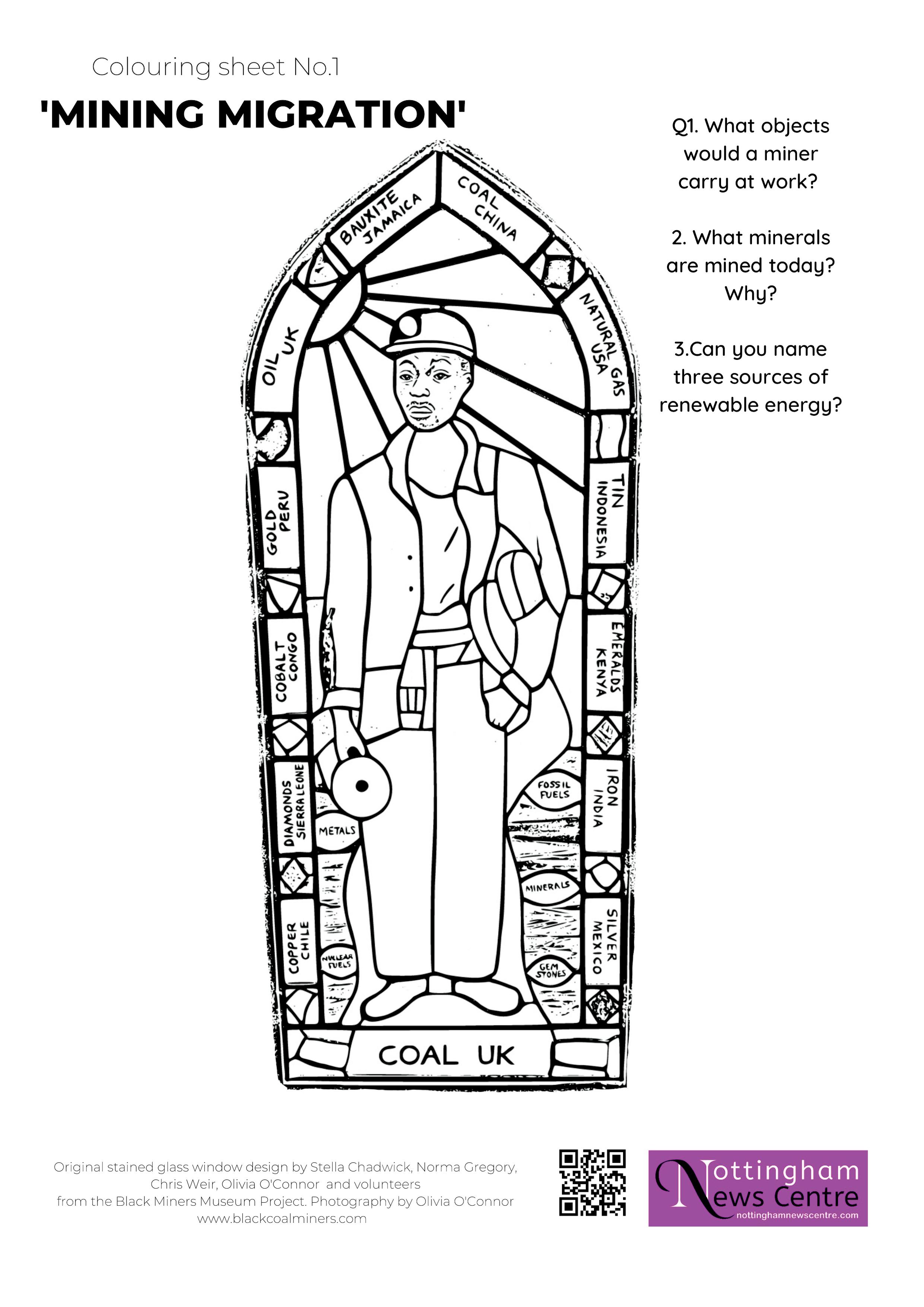 WINDRUSH MINERS COLOURING BOOK by NORMA GREGORY, NOTTINGHAM NEWS CENTRE ...