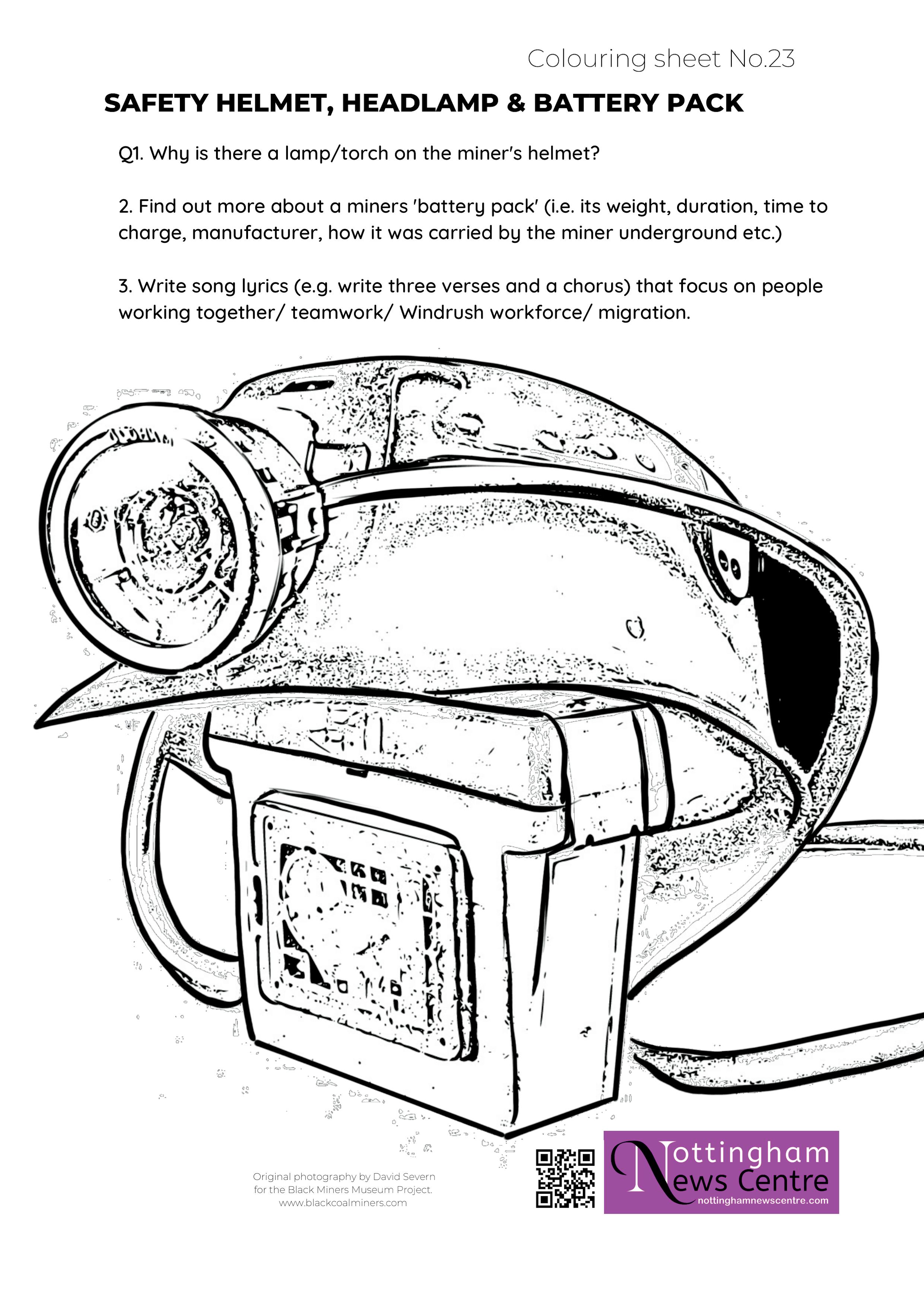 WINDRUSH MINERS COLOURING BOOK by NORMA GREGORY, NOTTINGHAM NEWS CENTRE ...