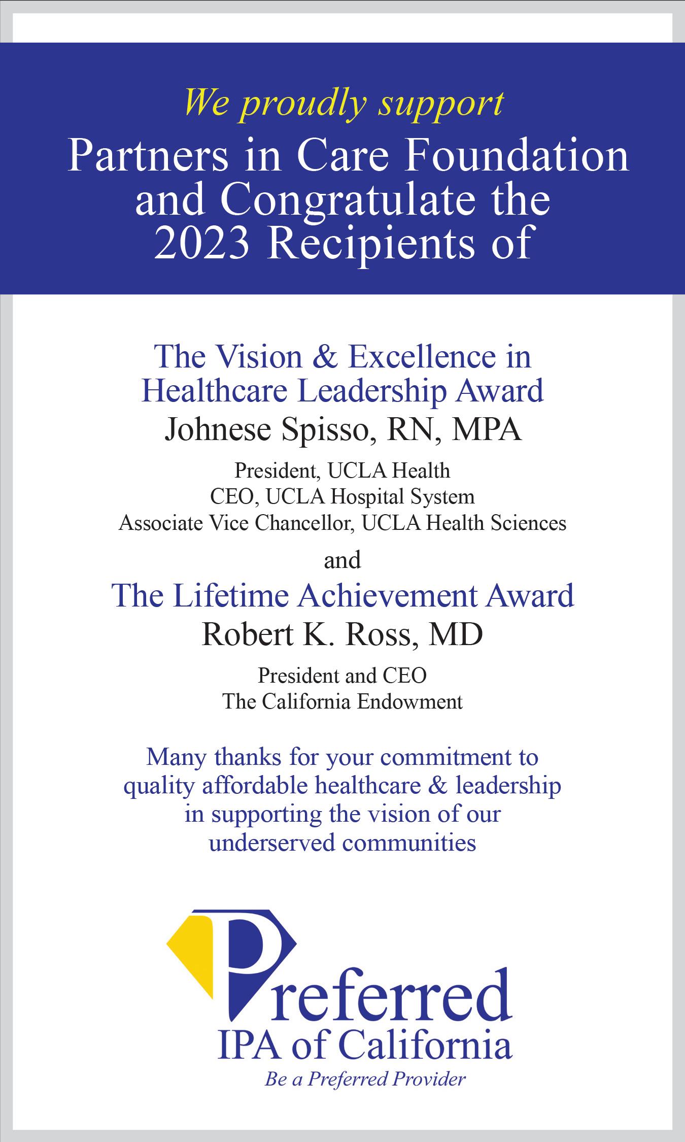 Partners in Care Foundation 23rd Annual Vision & Excellence Tribute ...