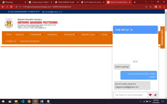 COLLEGE ENQUIRY CHATBOT SYSTEM IN JAVASCRIPT by IRJET Journal - Issuu