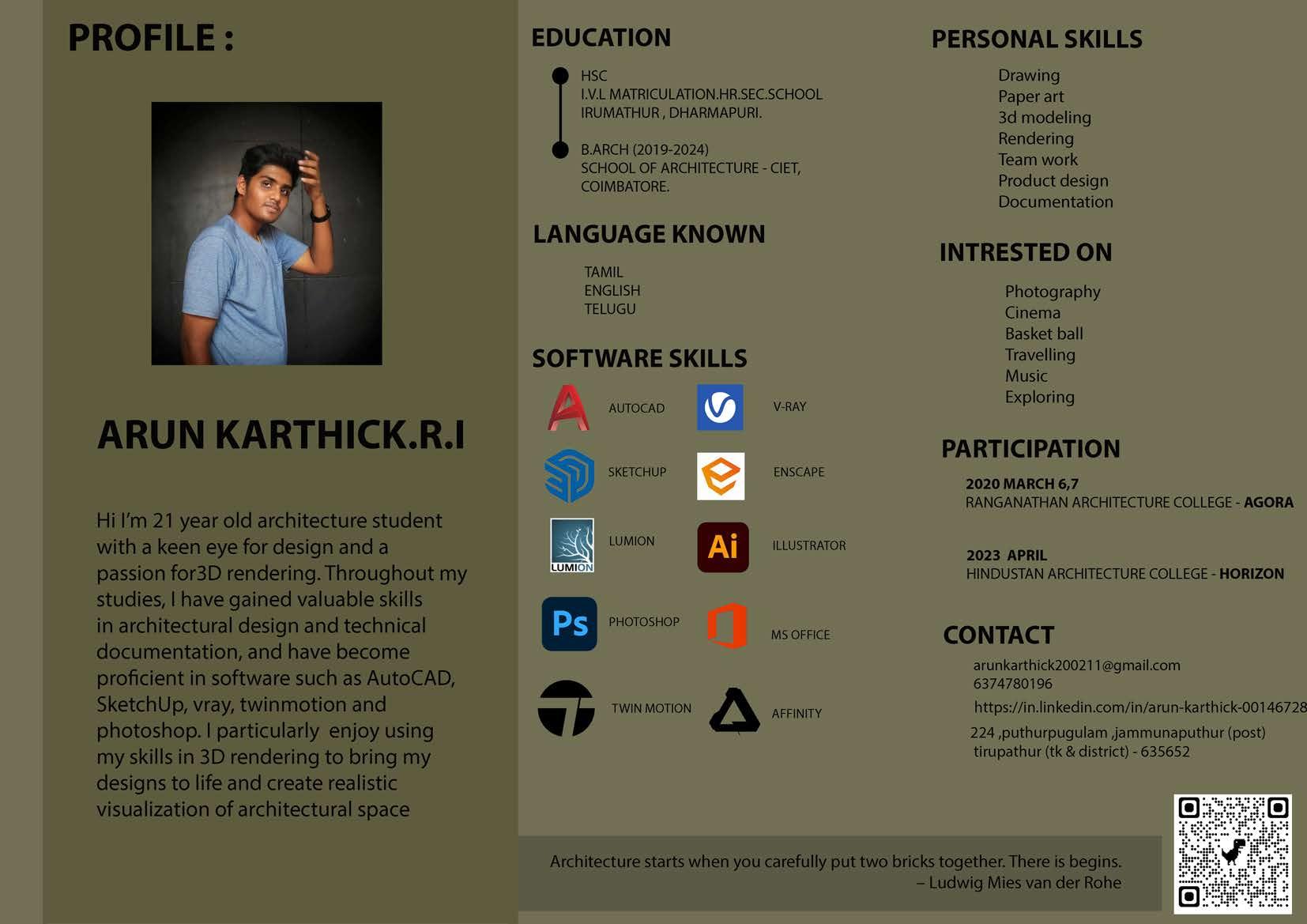 ARCHITECTURE PORTFOLIO by Arun Karthick - Issuu