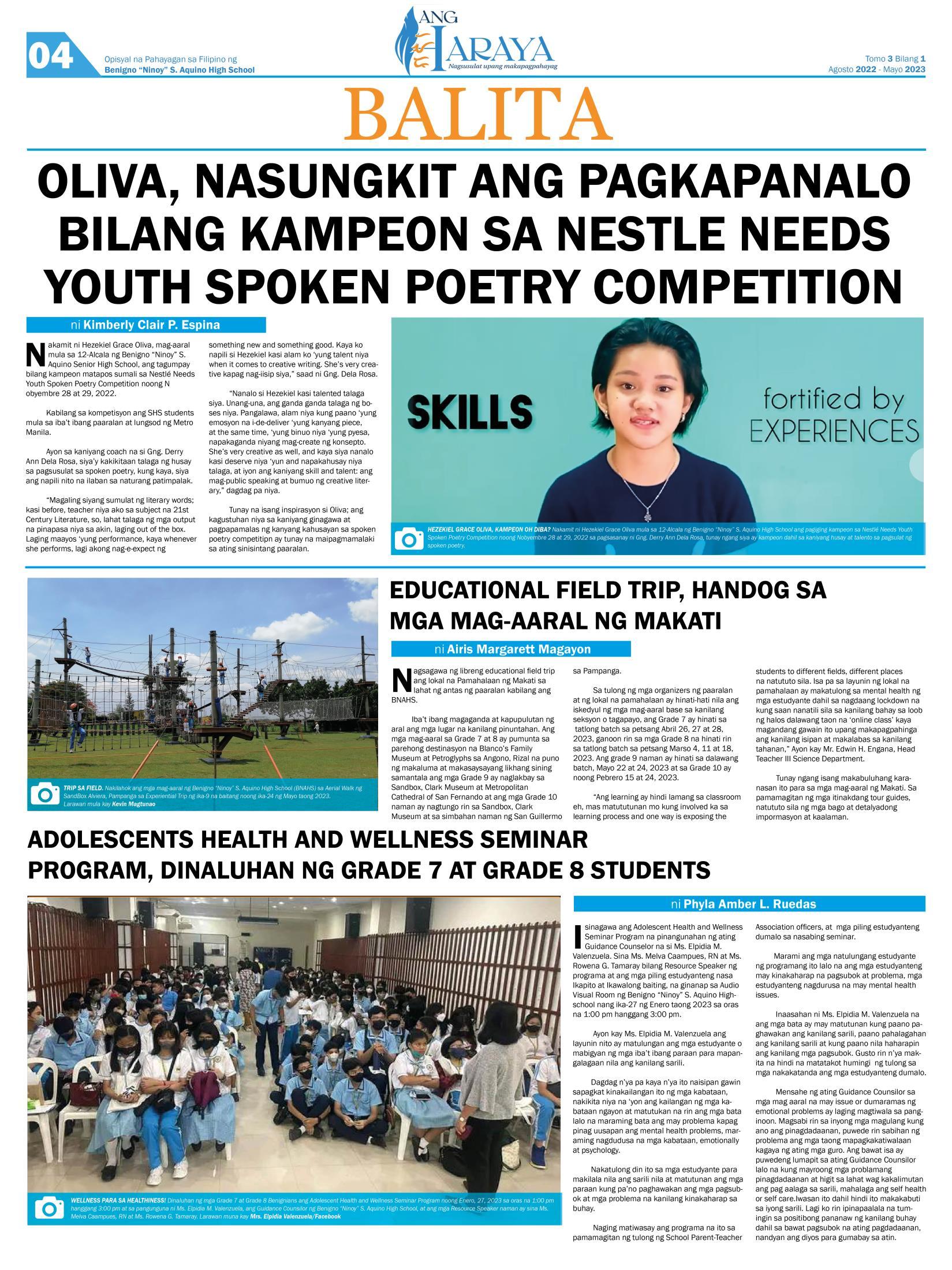 BNAHS - Ang Haraya 2023 by Shawn Caliboso - Issuu