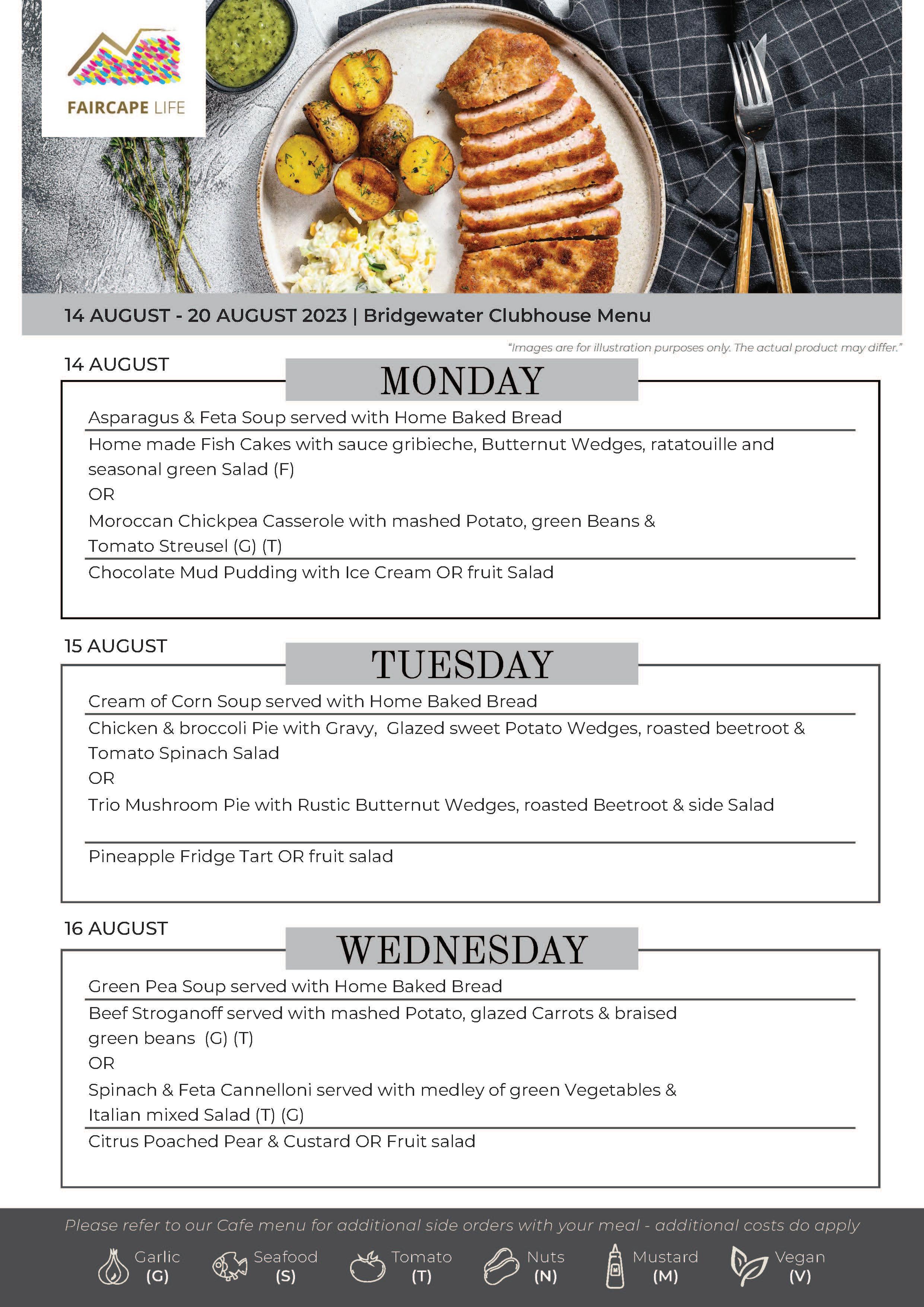 Clubhouse Menus | Bridgewater Manor | July - August by Faircape-Group ...