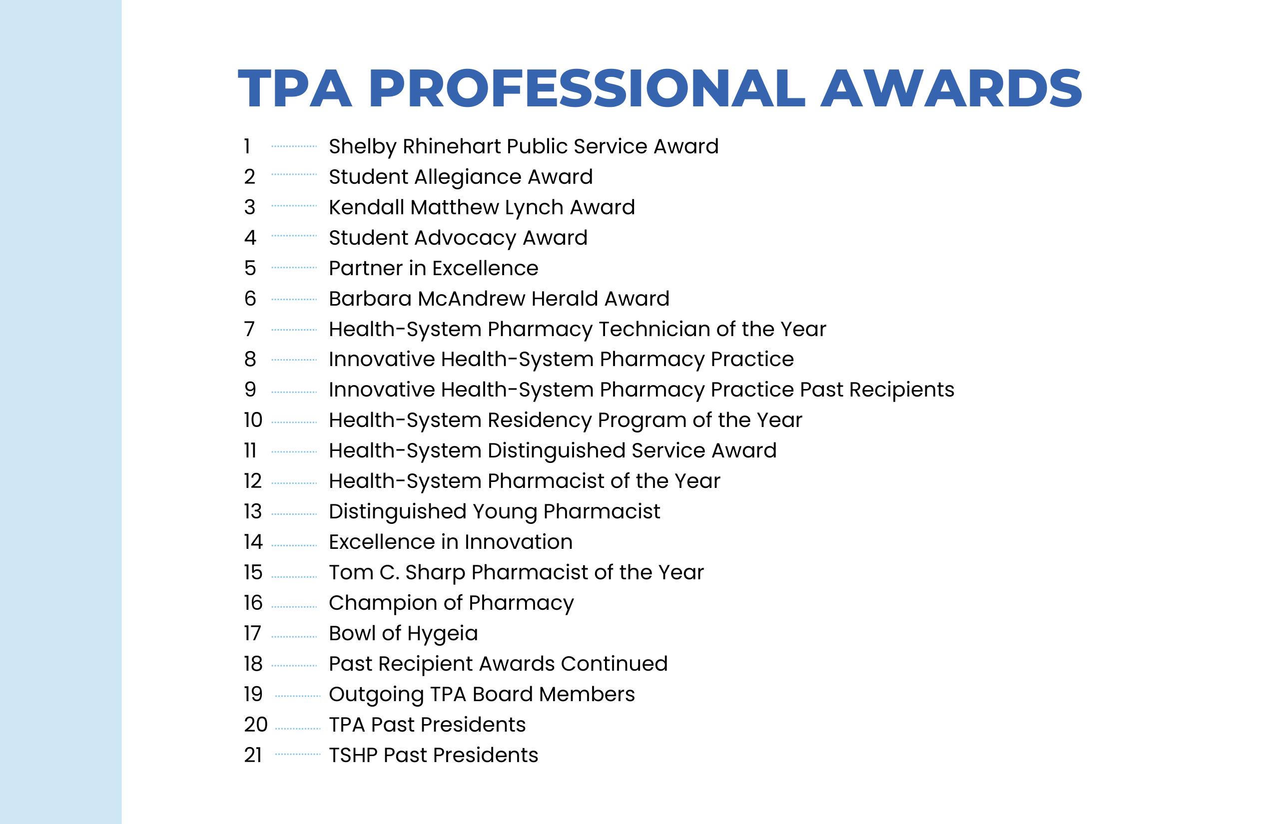 2023 TPA Awards Booklet by Tennessee Pharmacists Association - Issuu