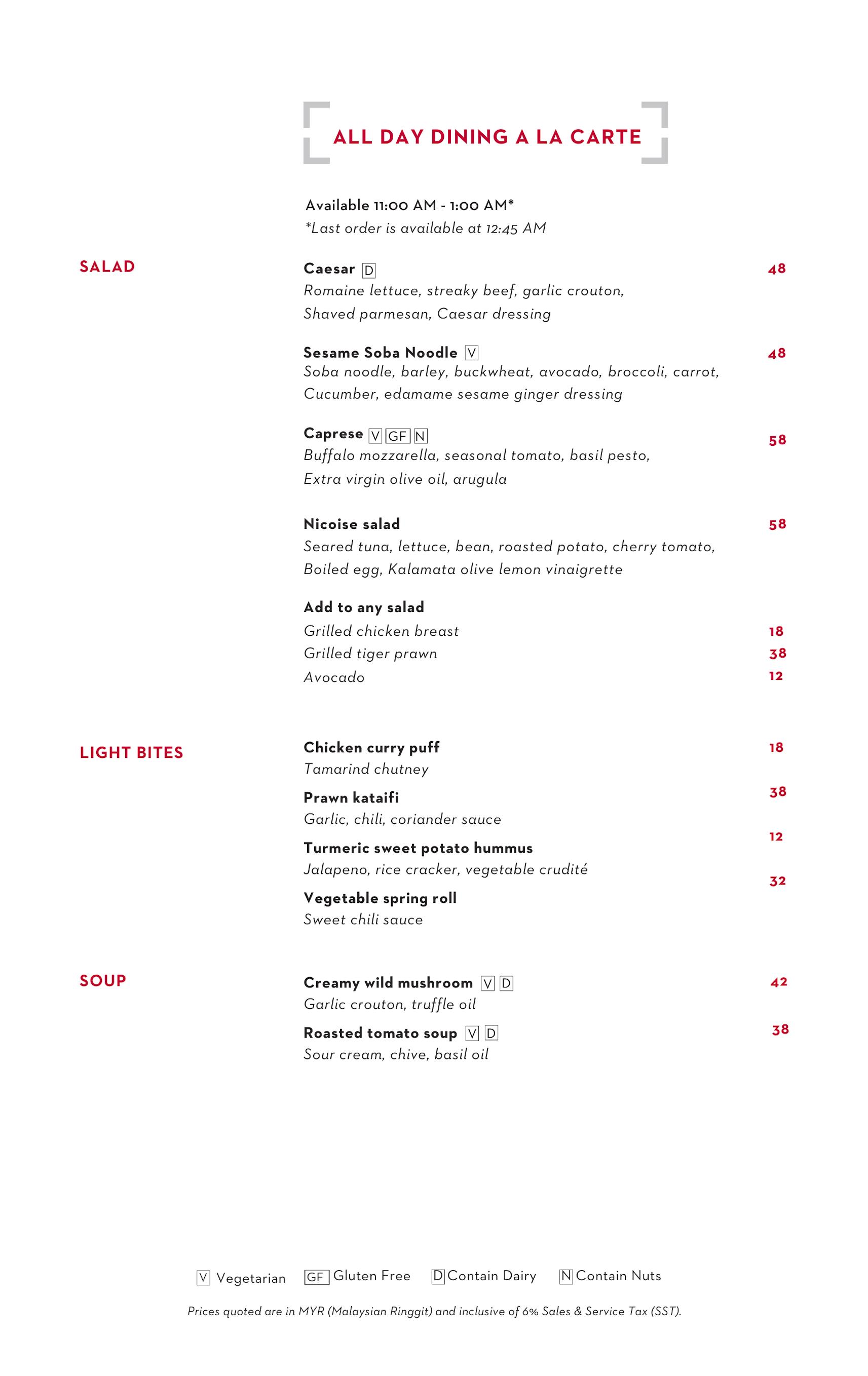Menu: In-Room Dining by Grand Hyatt Kuala Lumpur - Issuu