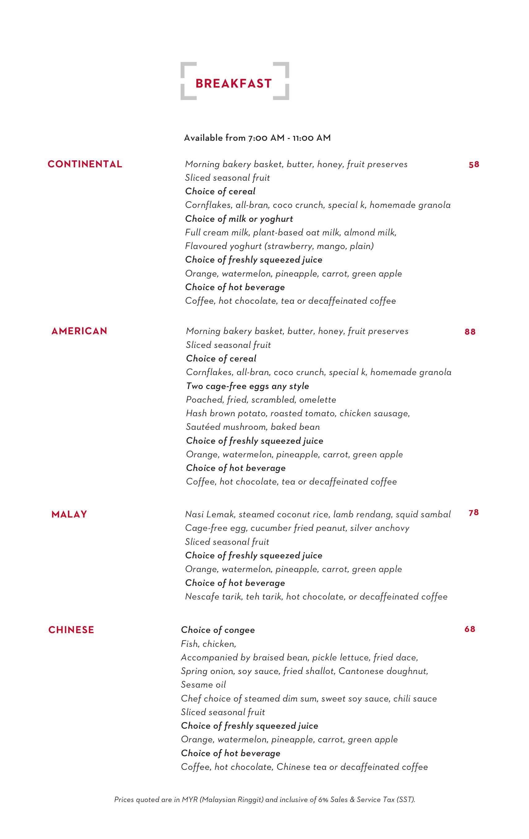 Menu: In-Room Dining by Grand Hyatt Kuala Lumpur - Issuu
