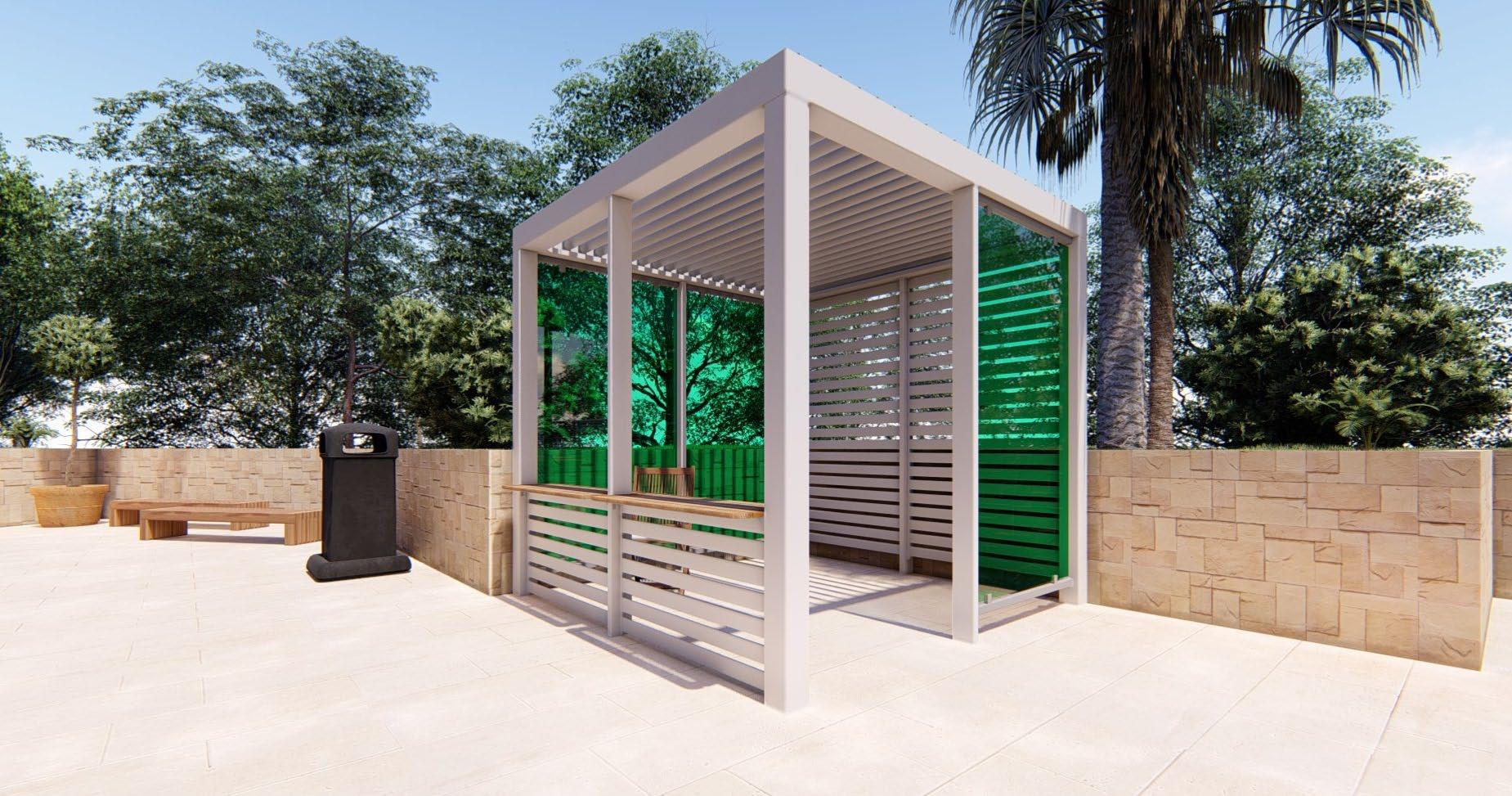 Upfit adaptive outdoor structure & LINE landscape panels by design ...