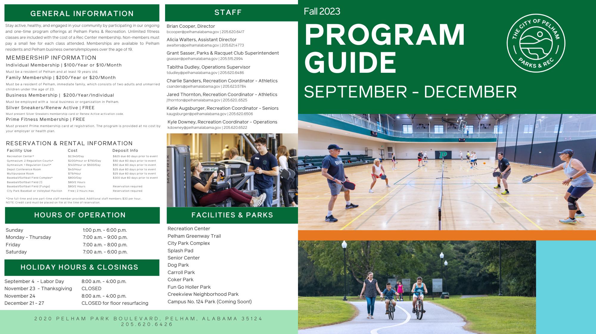 Pelham Parks & Recreation Fall 2023 Program Guide by Pelham, Alabama - Issuu