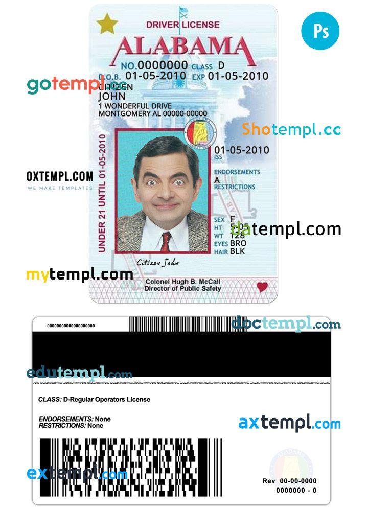 State Drivers License Templates