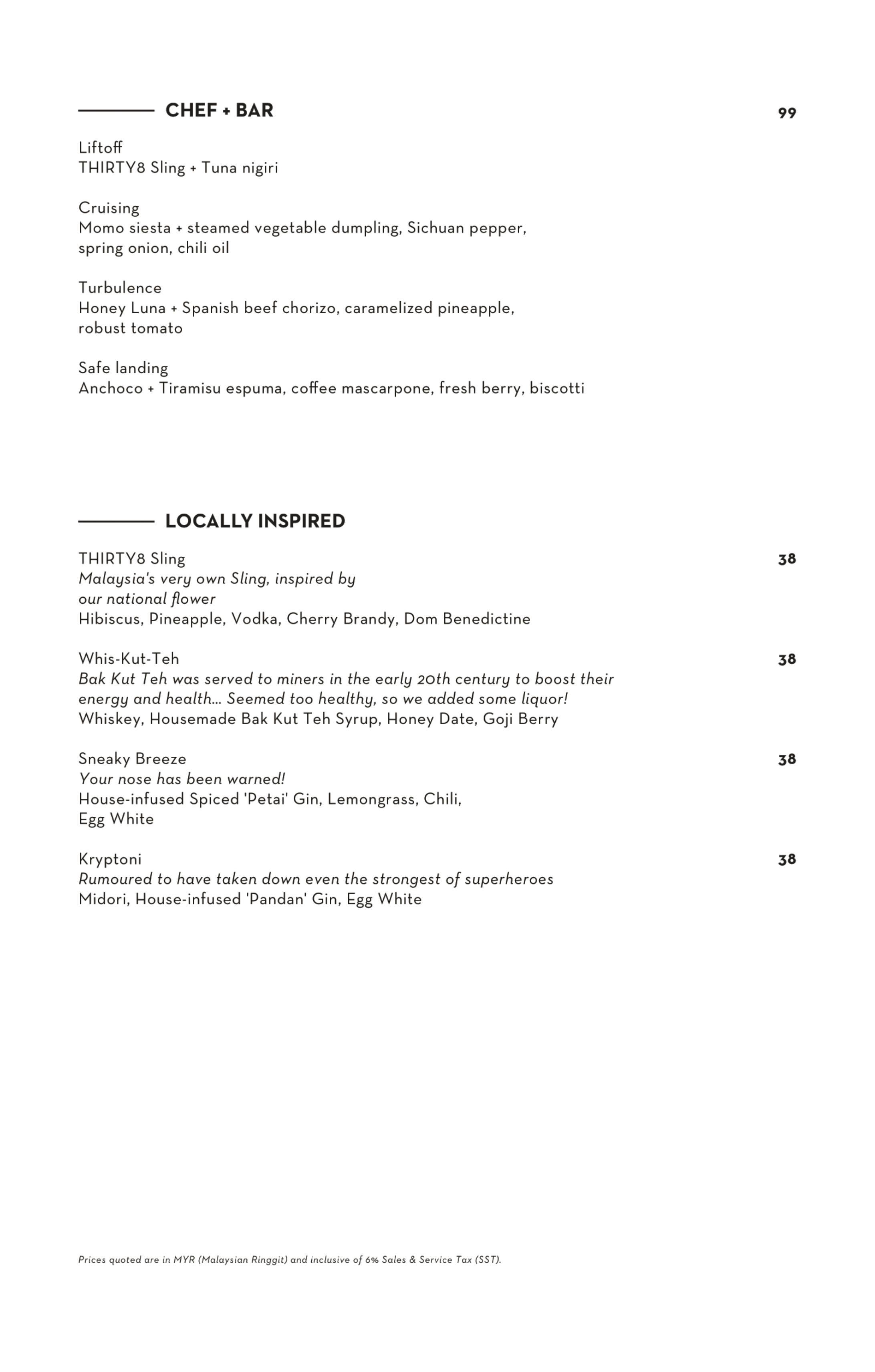 Menu: THIRTY8 A La Carte by Grand Hyatt Kuala Lumpur - Issuu