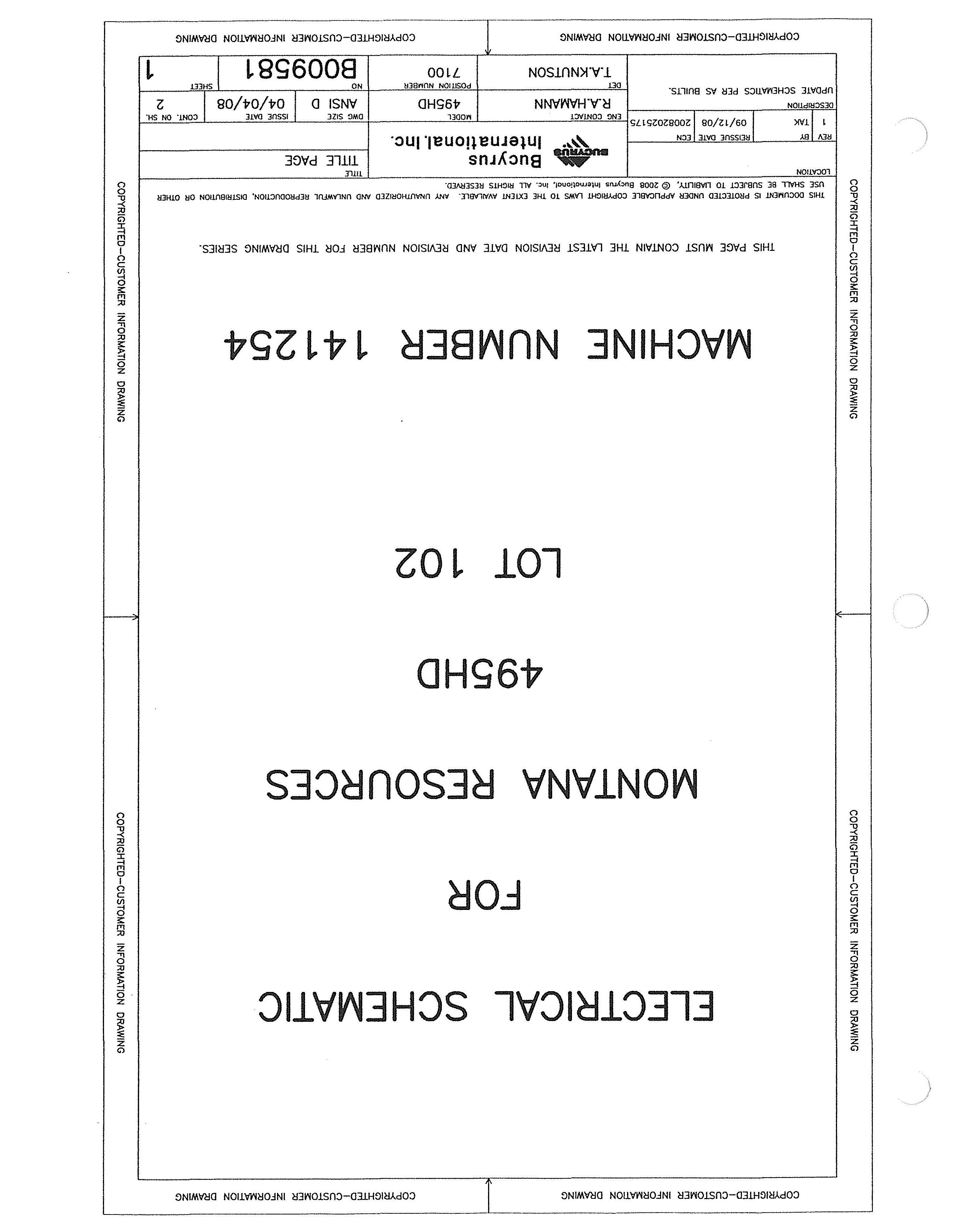 CAT BUCYRUS 495HD MINING SHOVEL ELECTRICAL SERVICE MANUAL SN 141254 ...