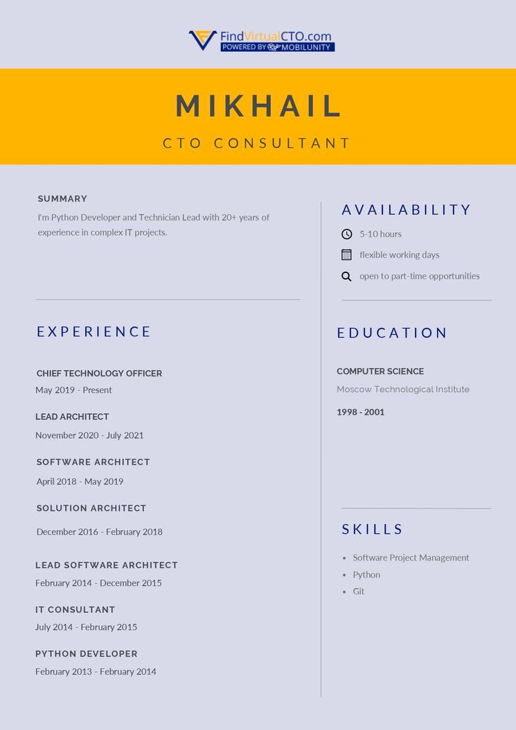 42 CTO Consultants Resume Samples by DenGuil - Issuu