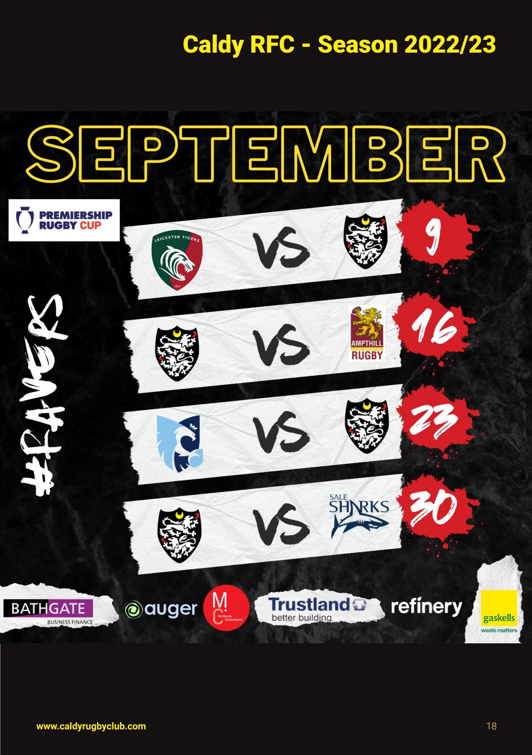 Caldy RFC Vs Ampthill - Premiership Cup by Caldy Rugby Club - Issuu