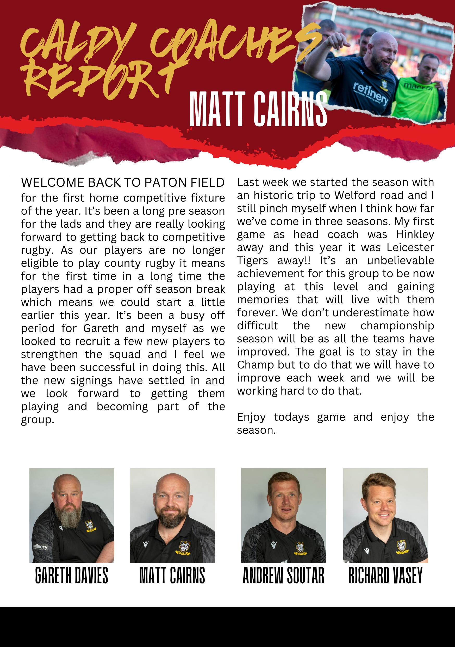 Caldy RFC Vs Ampthill - Premiership Cup by Caldy Rugby Club - Issuu