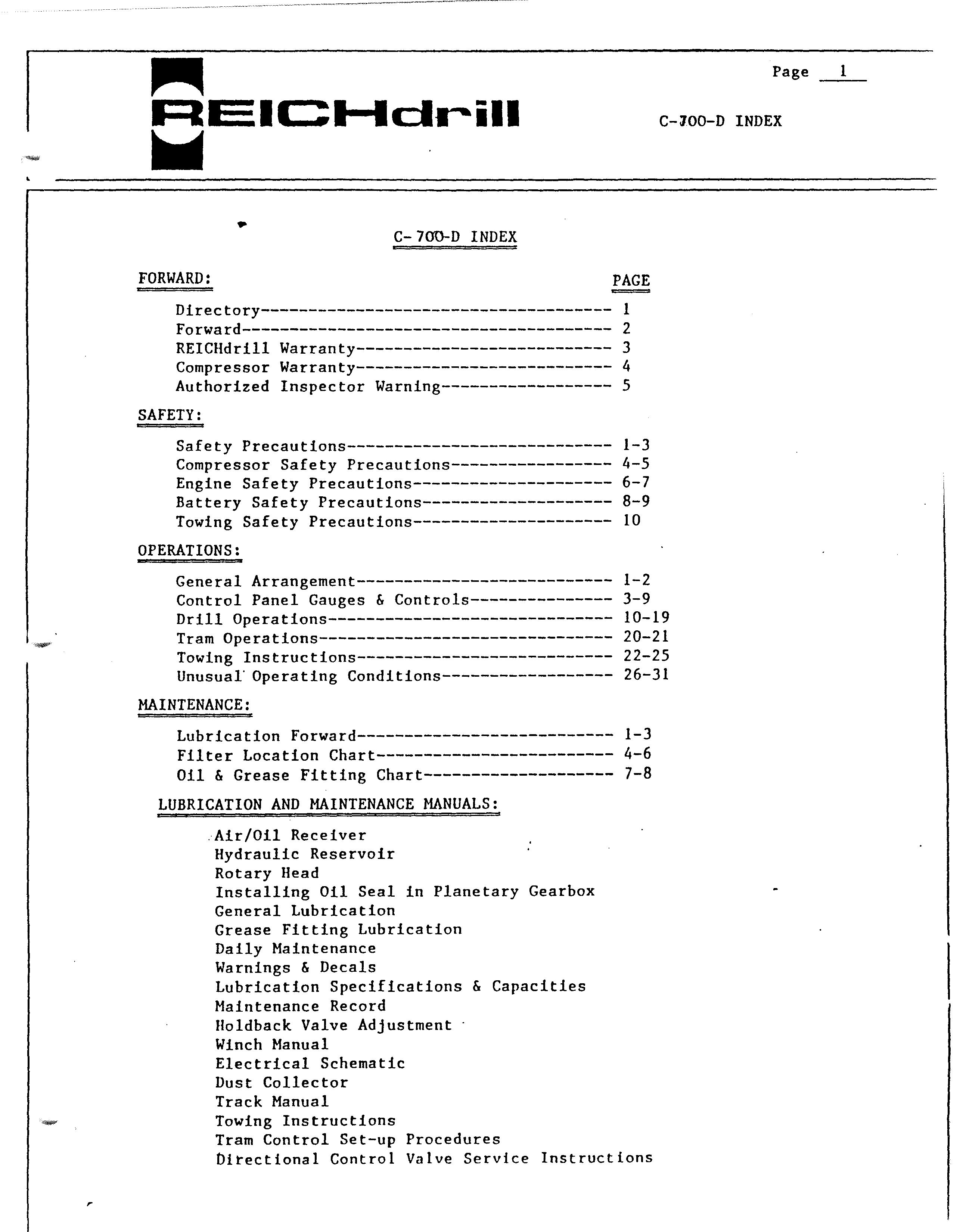 CAT Reich Drill C-700-D Operators Manual BI005438 - PDF DOWNLOAD by www ...