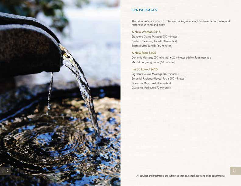 Biltmore Spa Menu by thebiltmorehotel - Issuu