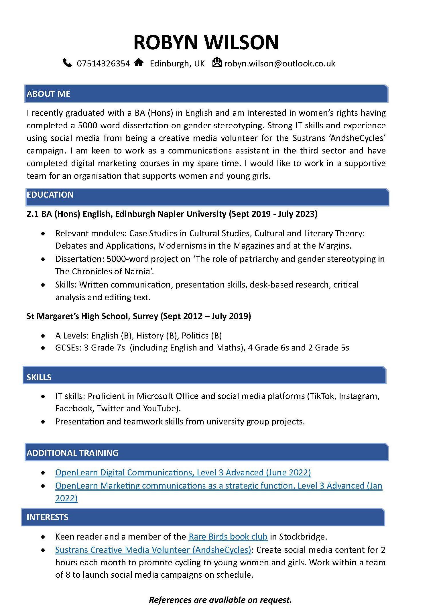 CV Guide by studentfutures - Issuu