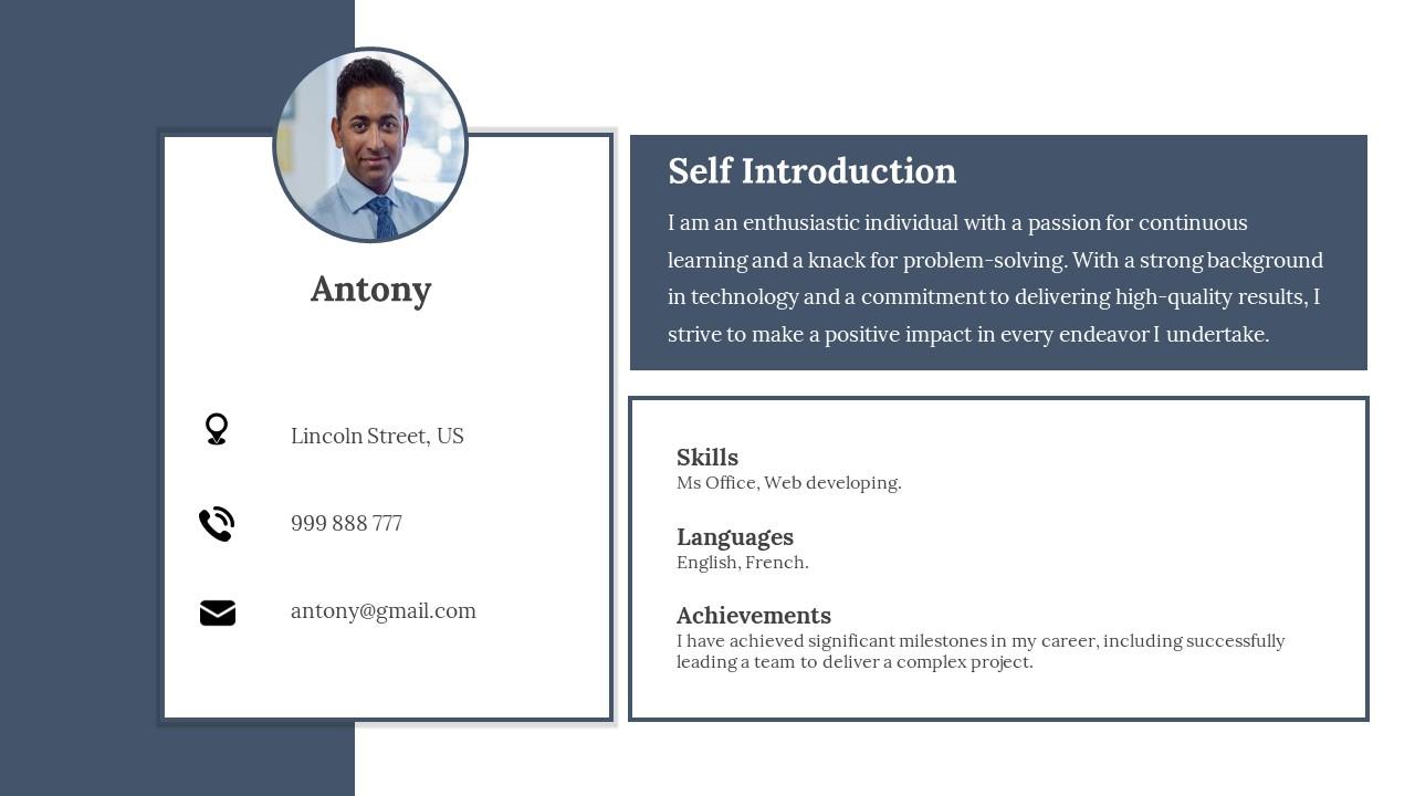 Self Introduction Powerpoint Template
