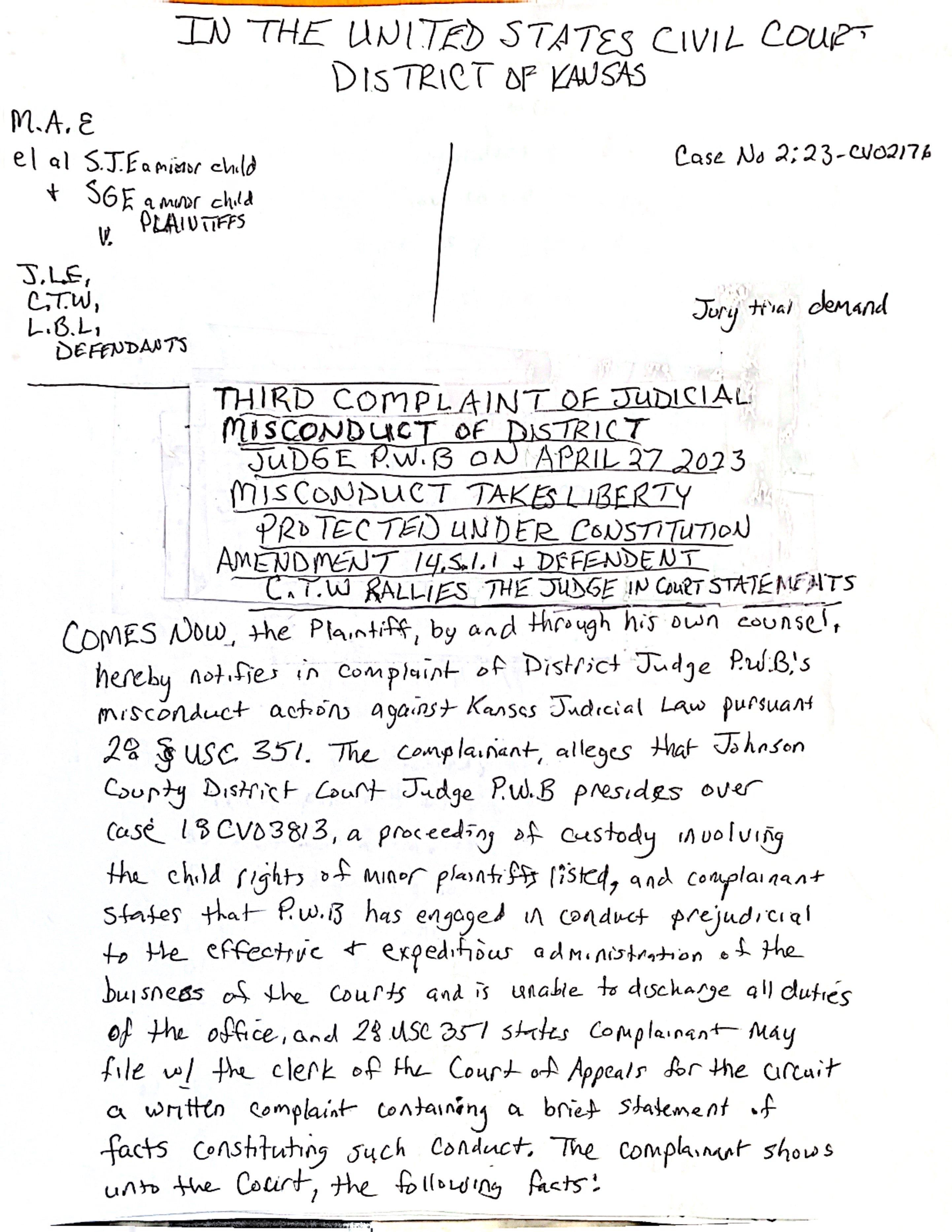 Third judicial complaint pursuant 28 USC 351 by Matt Escalante - Issuu