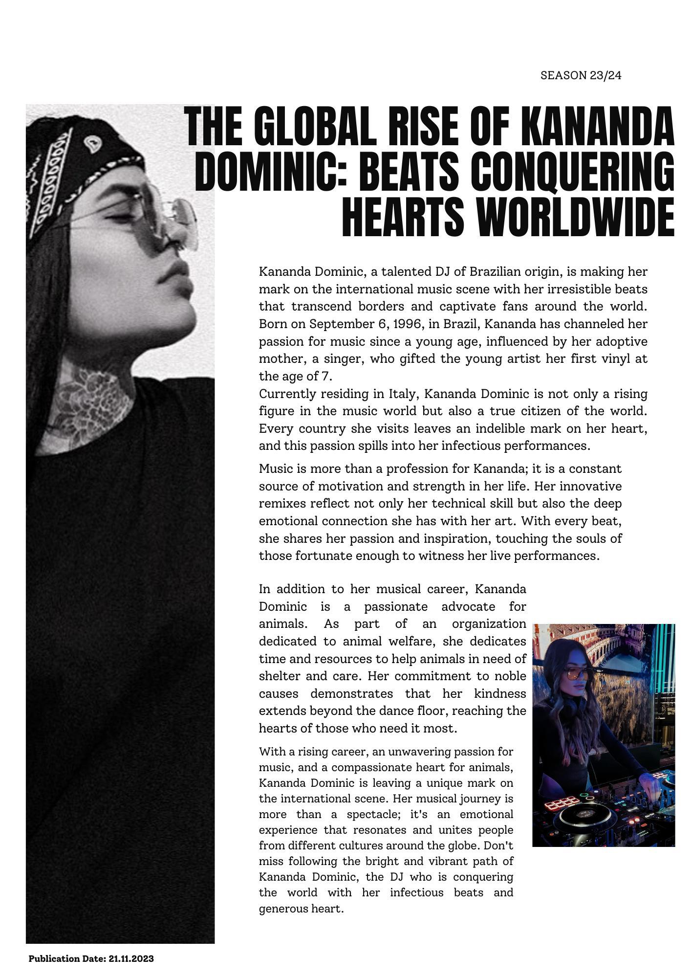 The Global Rise of Kananda Dominic: Beats Conquering Hearts Worldwide ...