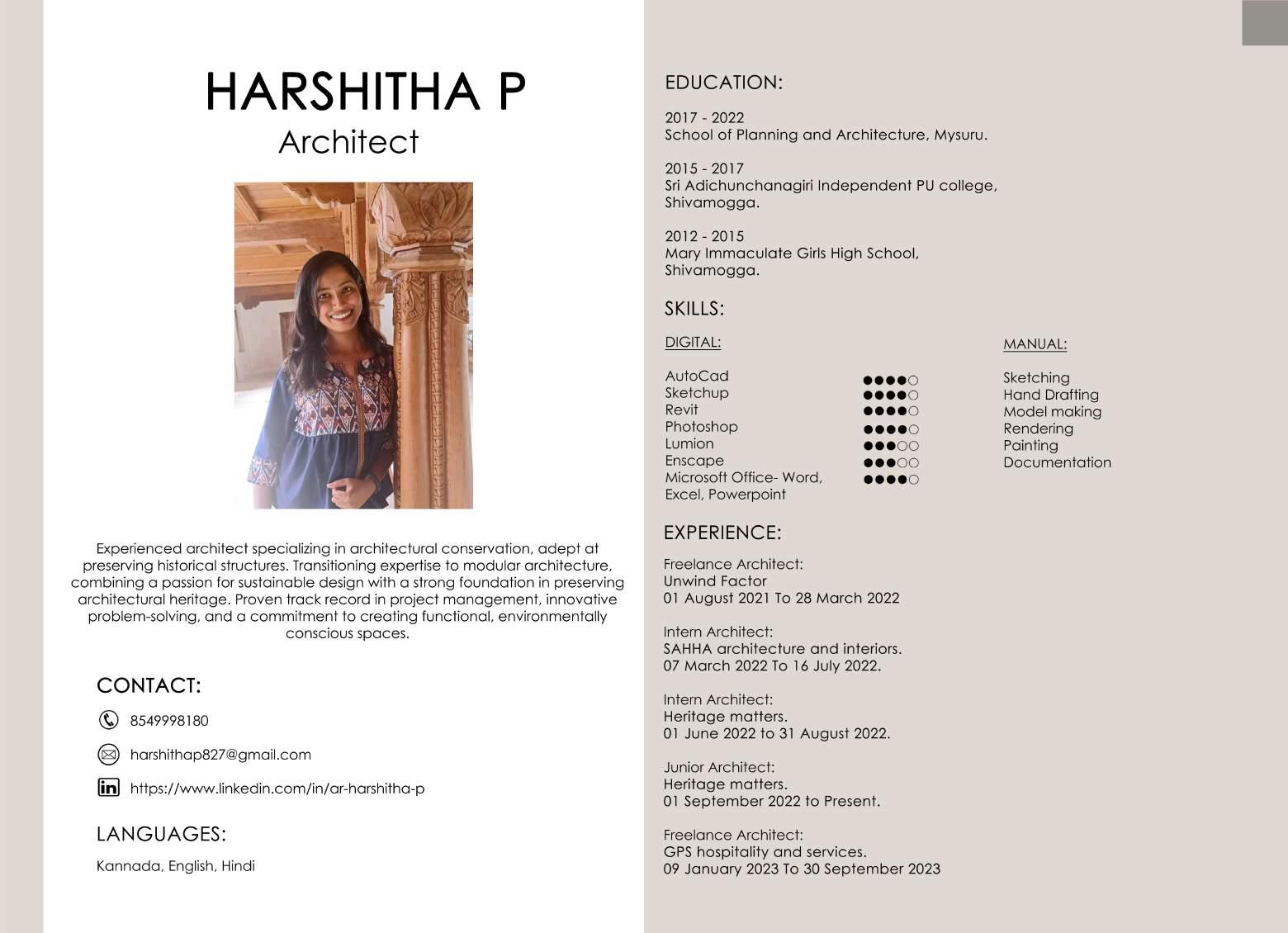 Ar. Harshitha Portfolio by harshitha p - Issuu