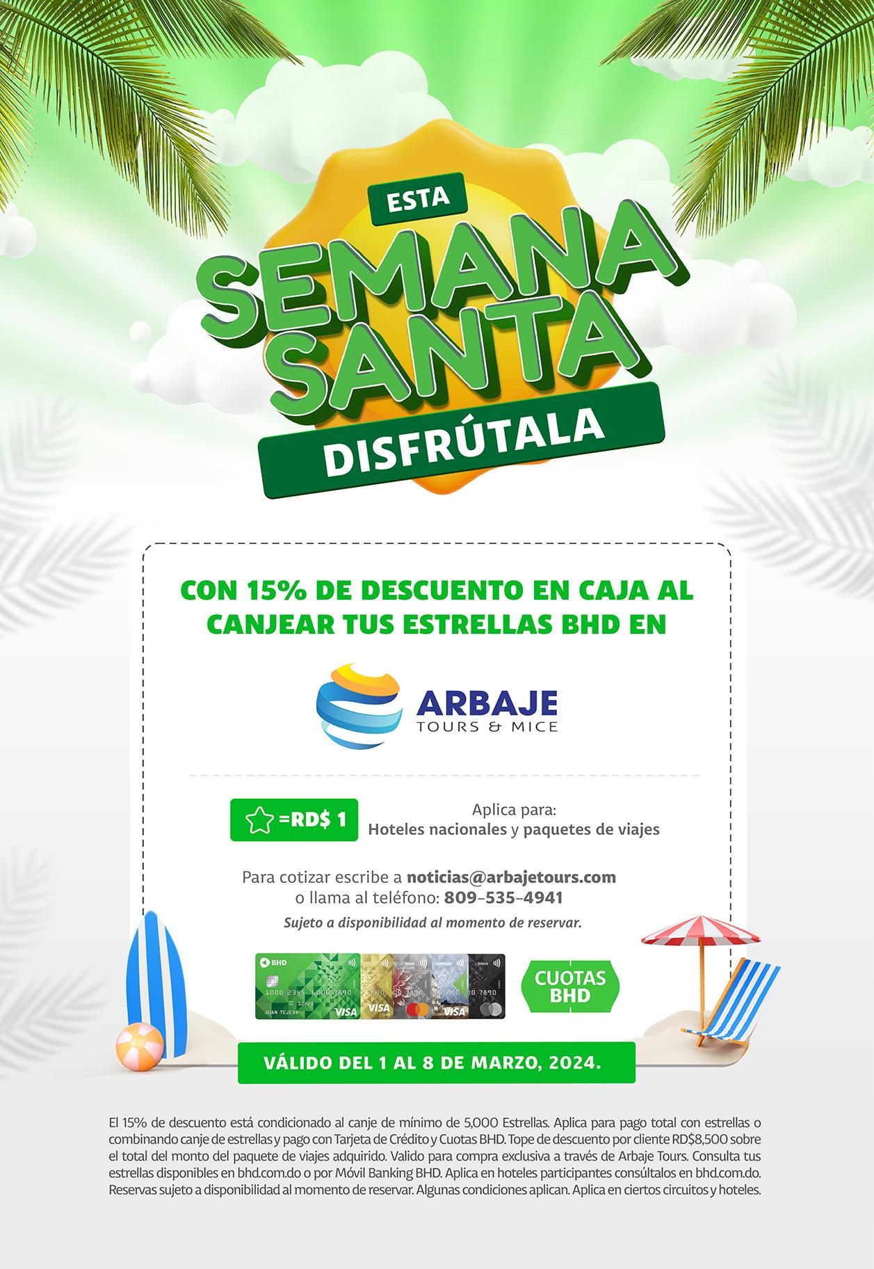 BHD Semana Santa 2024 Ofertas Arbaje Tours by Mariely Martinez - Issuu