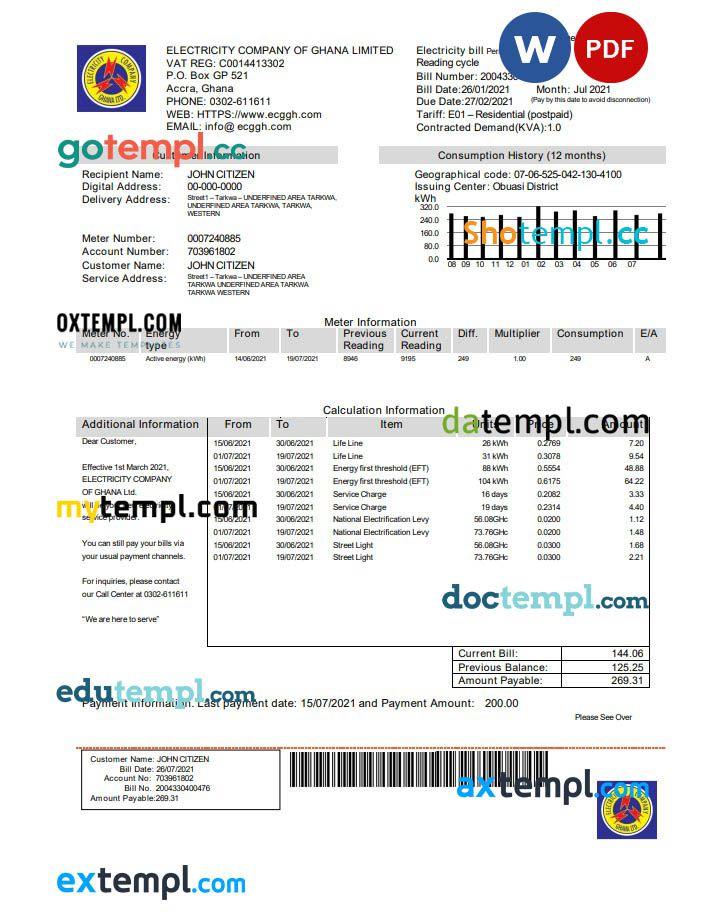 Ghana Electricity Company of Ghana utility bill by Shotempliss - Issuu