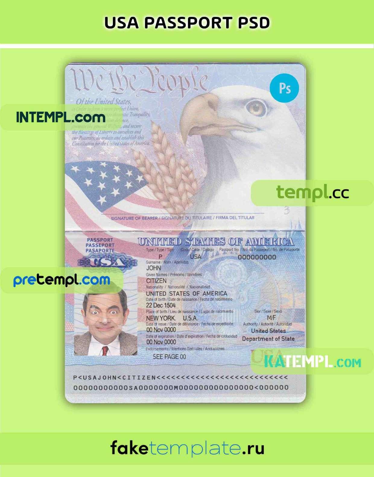 USA passport PSD download template, 2007-2022 by Intemplisstores - Issuu