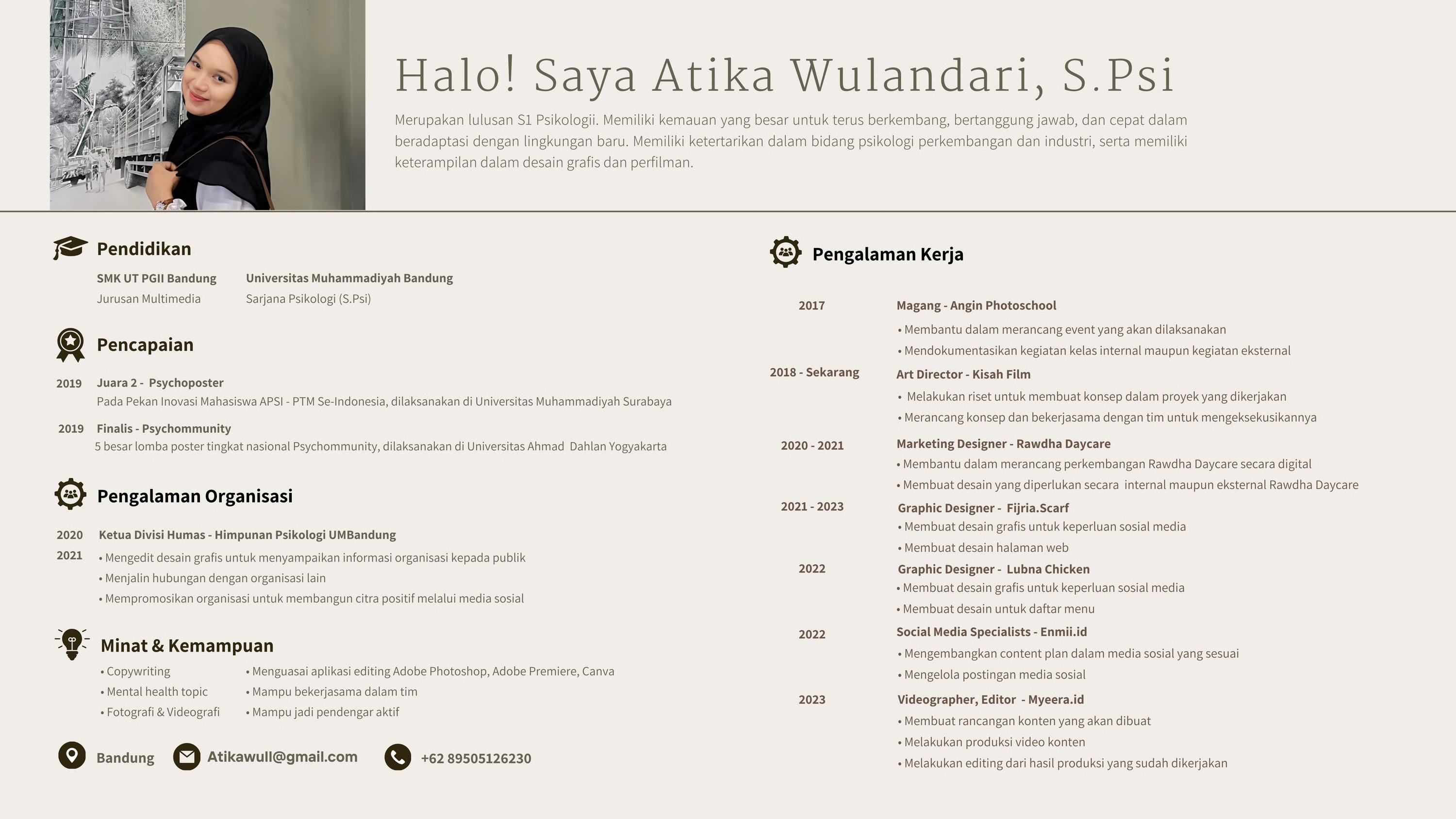 CV dan Portofolio Desain Grafis | Atika Wulandari by Atika Wulan - Issuu