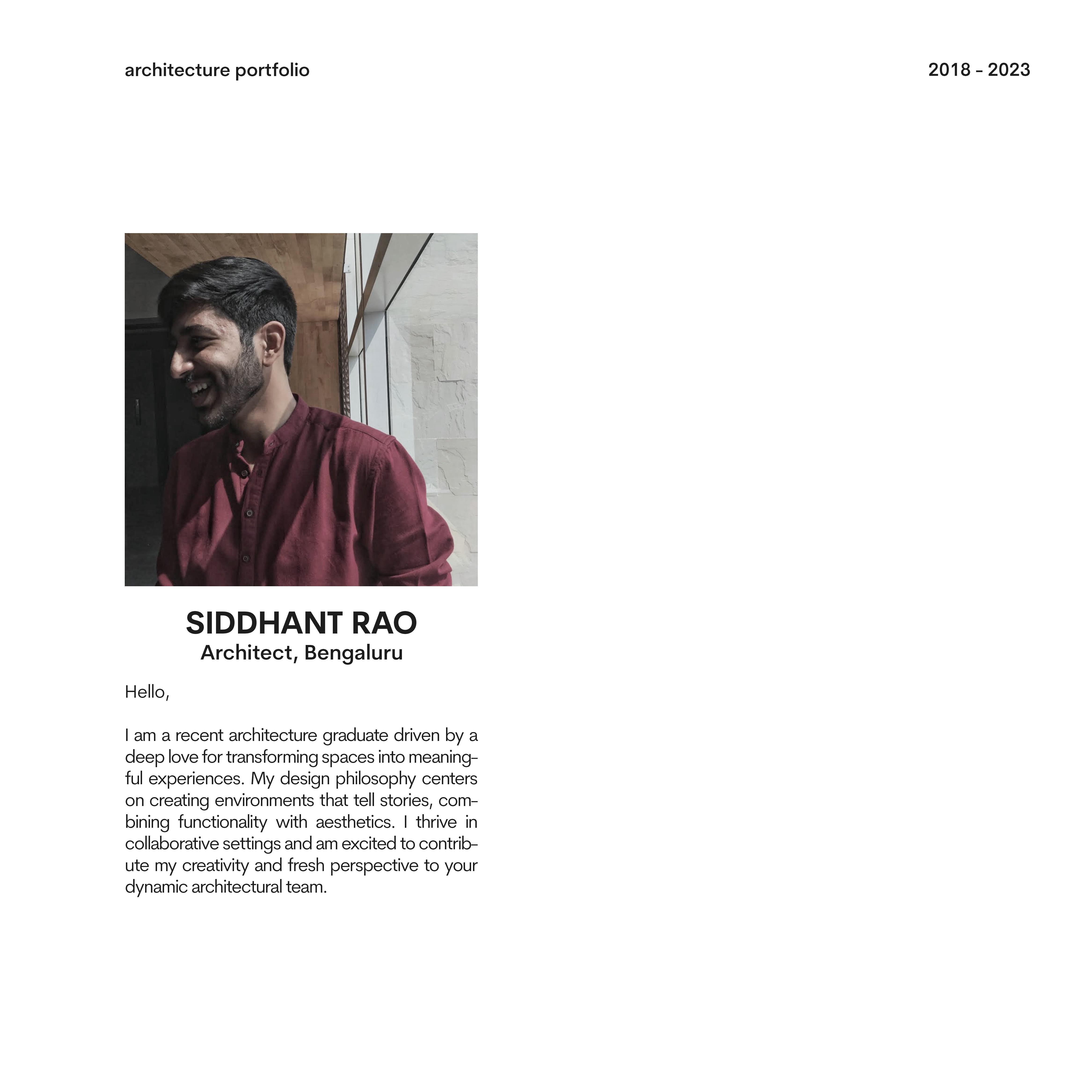 Siddhant Rao / Architecture Portfolio / 2023 by Siddhant Rao - Issuu