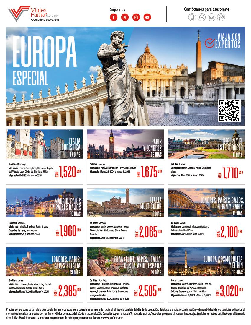 Viajes Fama Catálogo Europa 2024 by ViajesFamaVF - Issuu