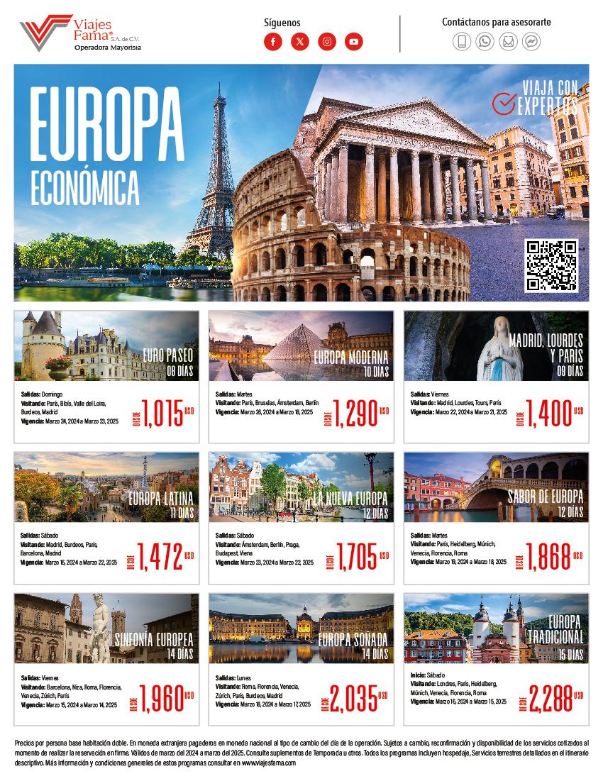 Viajes Fama Catálogo Europa 2024 by ViajesFamaVF - Issuu