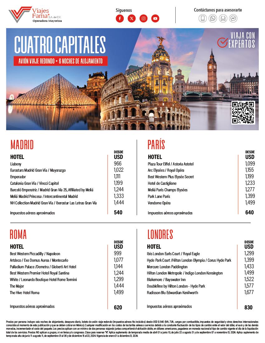 Viajes Fama Catálogo Europa 2024 by ViajesFamaVF - Issuu